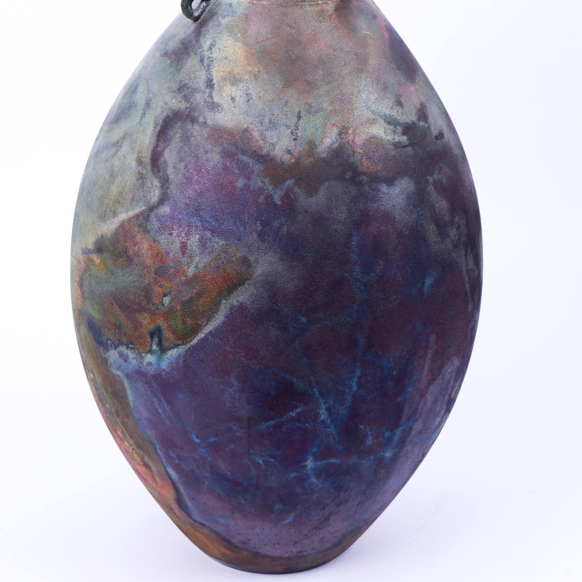 Stephen Roy Copper Metallic Raku Fired Stoneware Vase | EBTH