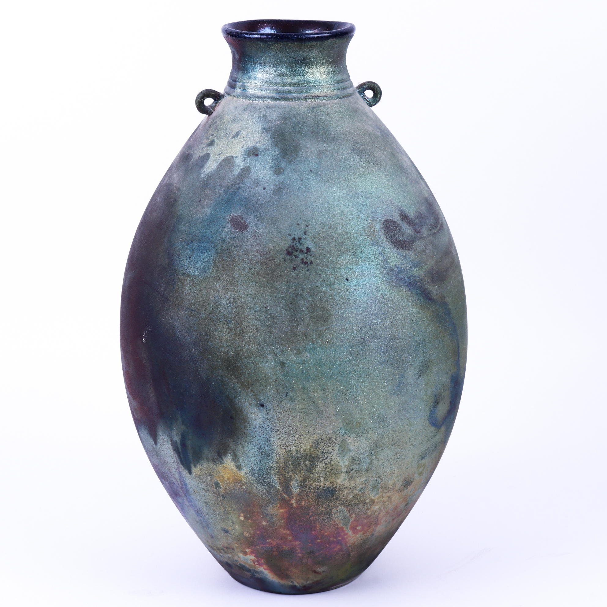 Stephen Roy Copper Metallic Raku Fired Stoneware Vase | EBTH