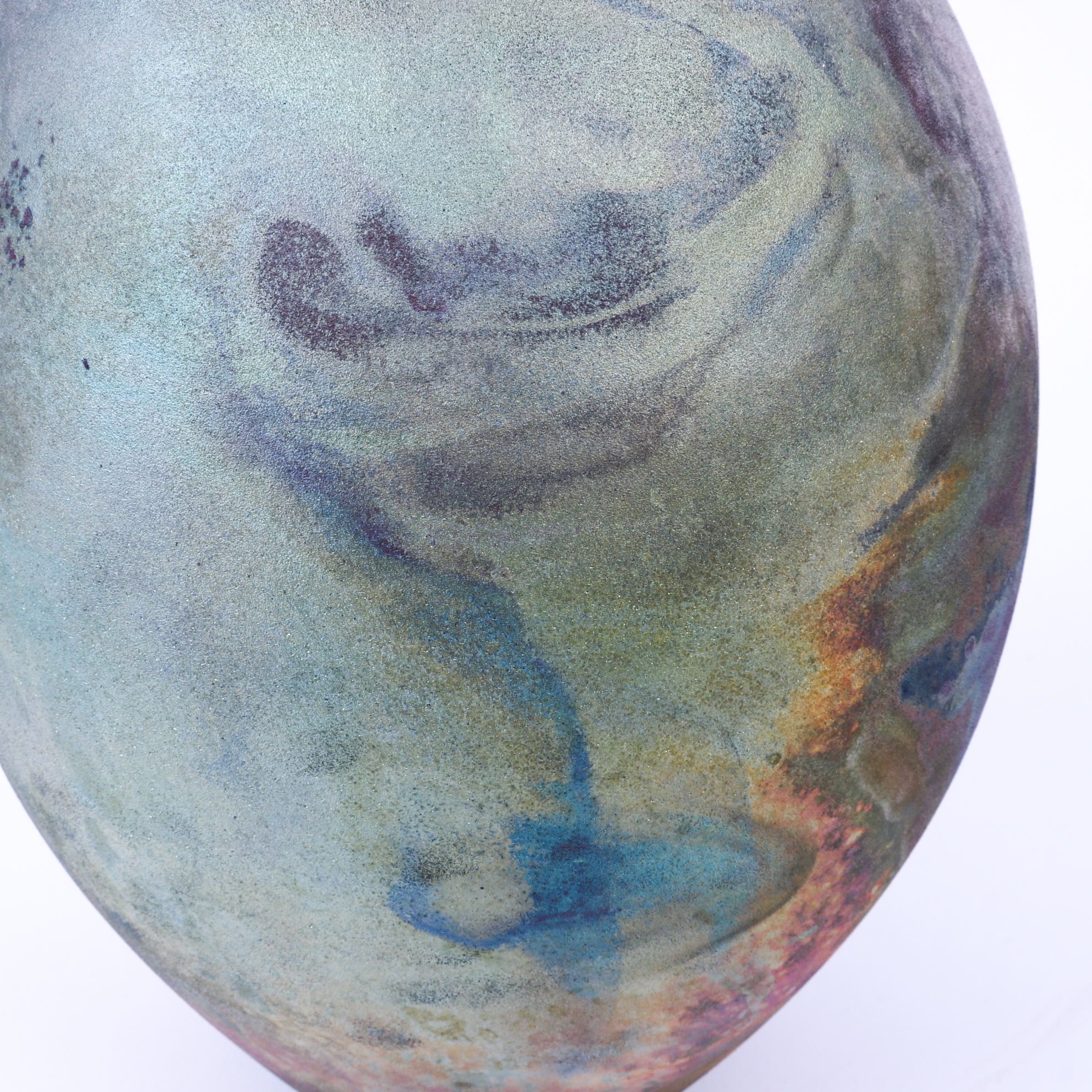 Stephen Roy Copper Metallic Raku Fired Stoneware Vase | EBTH