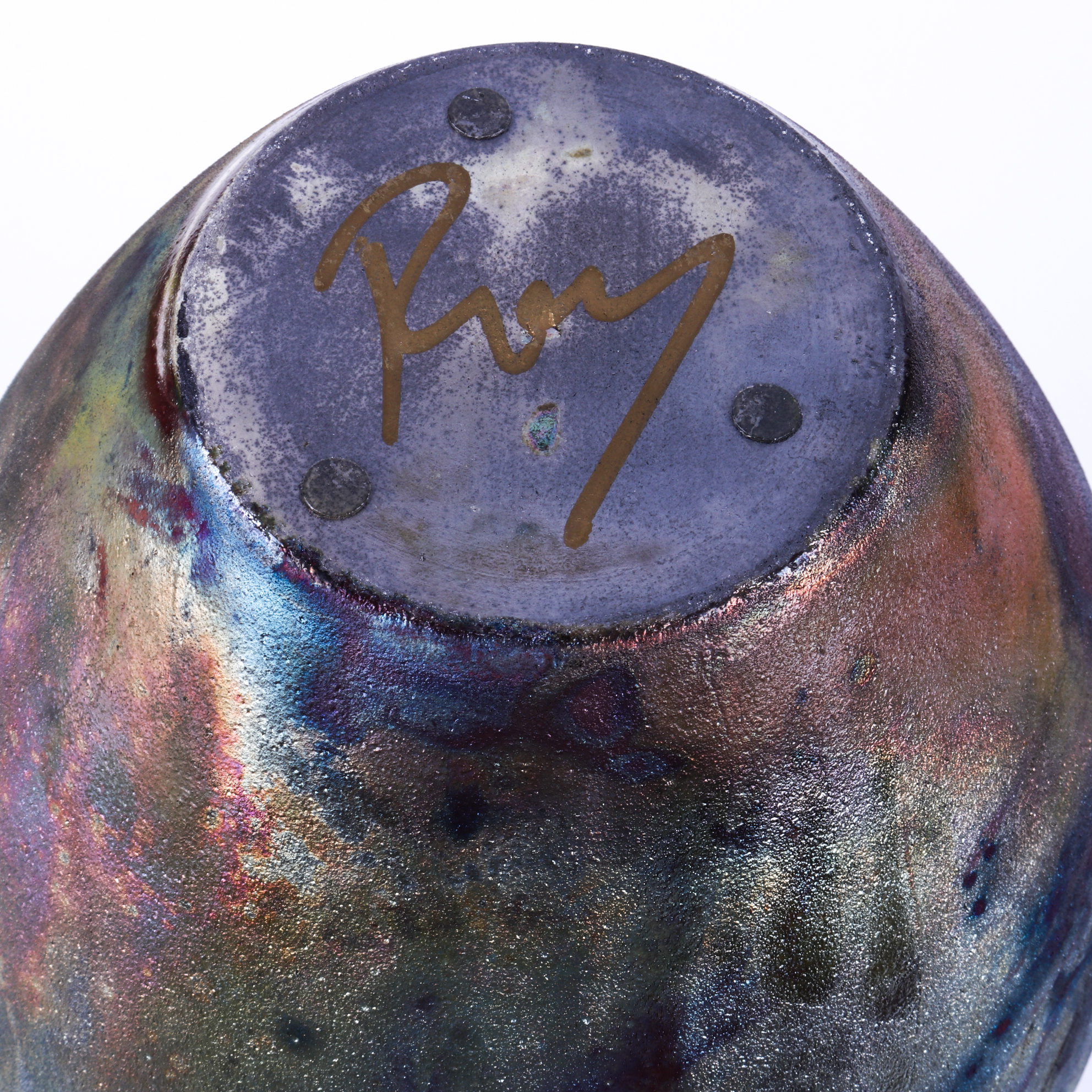 Stephen Roy Copper Metallic Raku Fired Stoneware Vase | EBTH