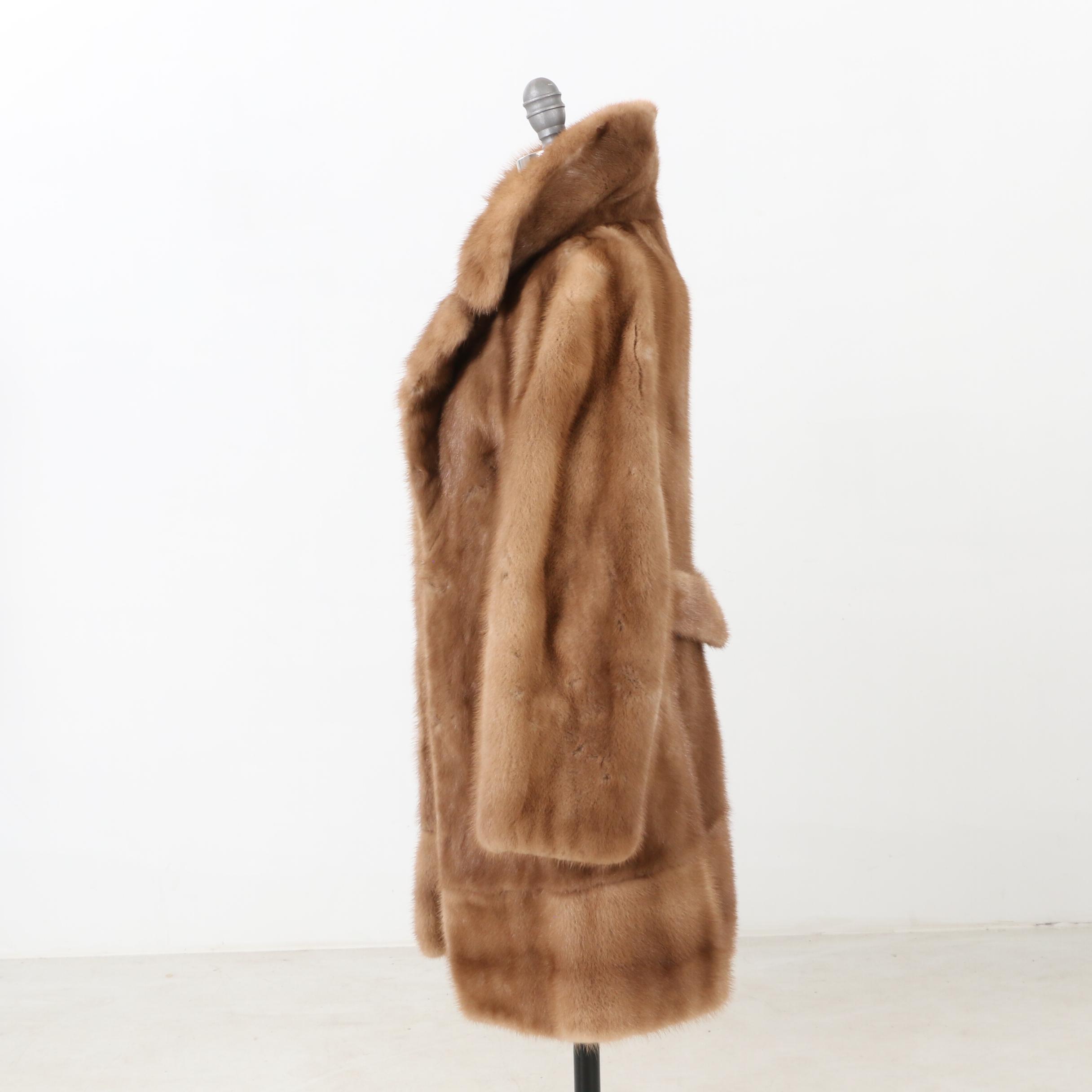 Lucas Furs Tawny Mink Fur Coat with Extension and Glück's Mink Fur ...