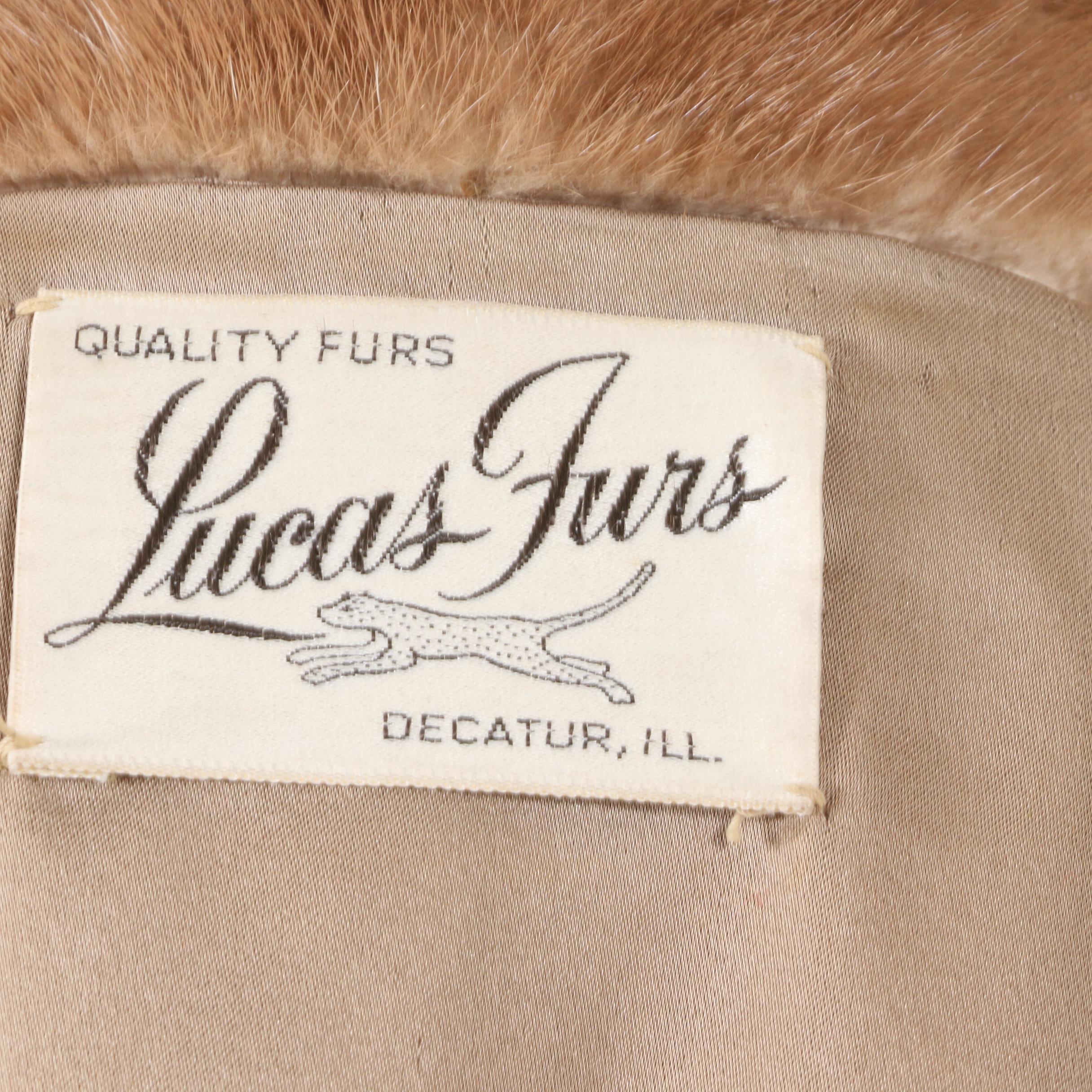 Lucas Furs Tawny Mink Fur Coat with Extension and Glück's Mink Fur ...