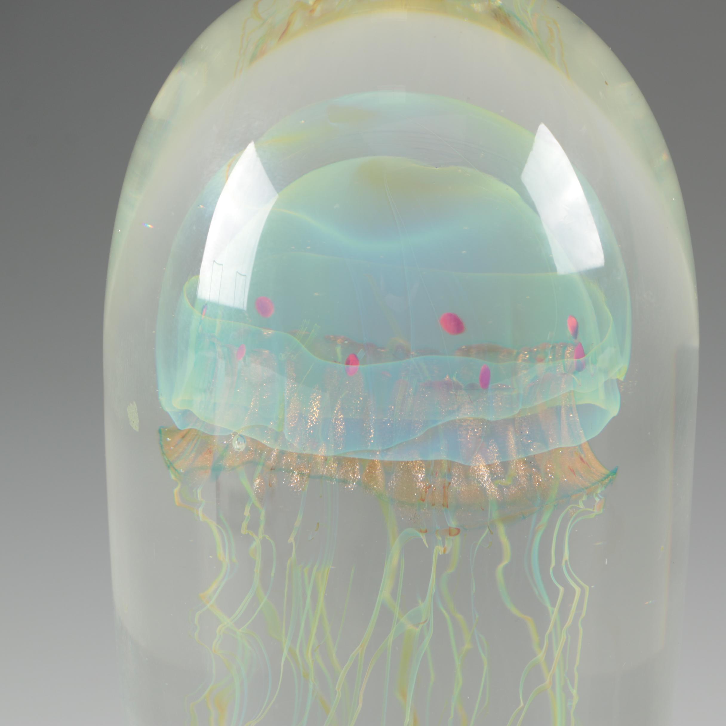 Satava Art Glass Jellyfish Paperweight | EBTH