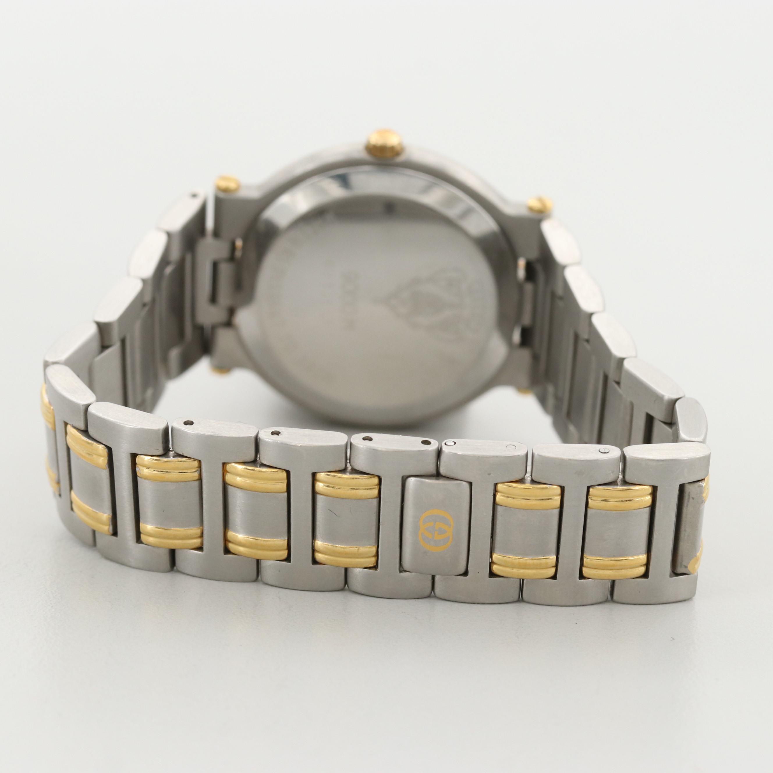 Vintage Gucci 9000M Two Tone Stainless Steel Quartz Wristwatch with ...