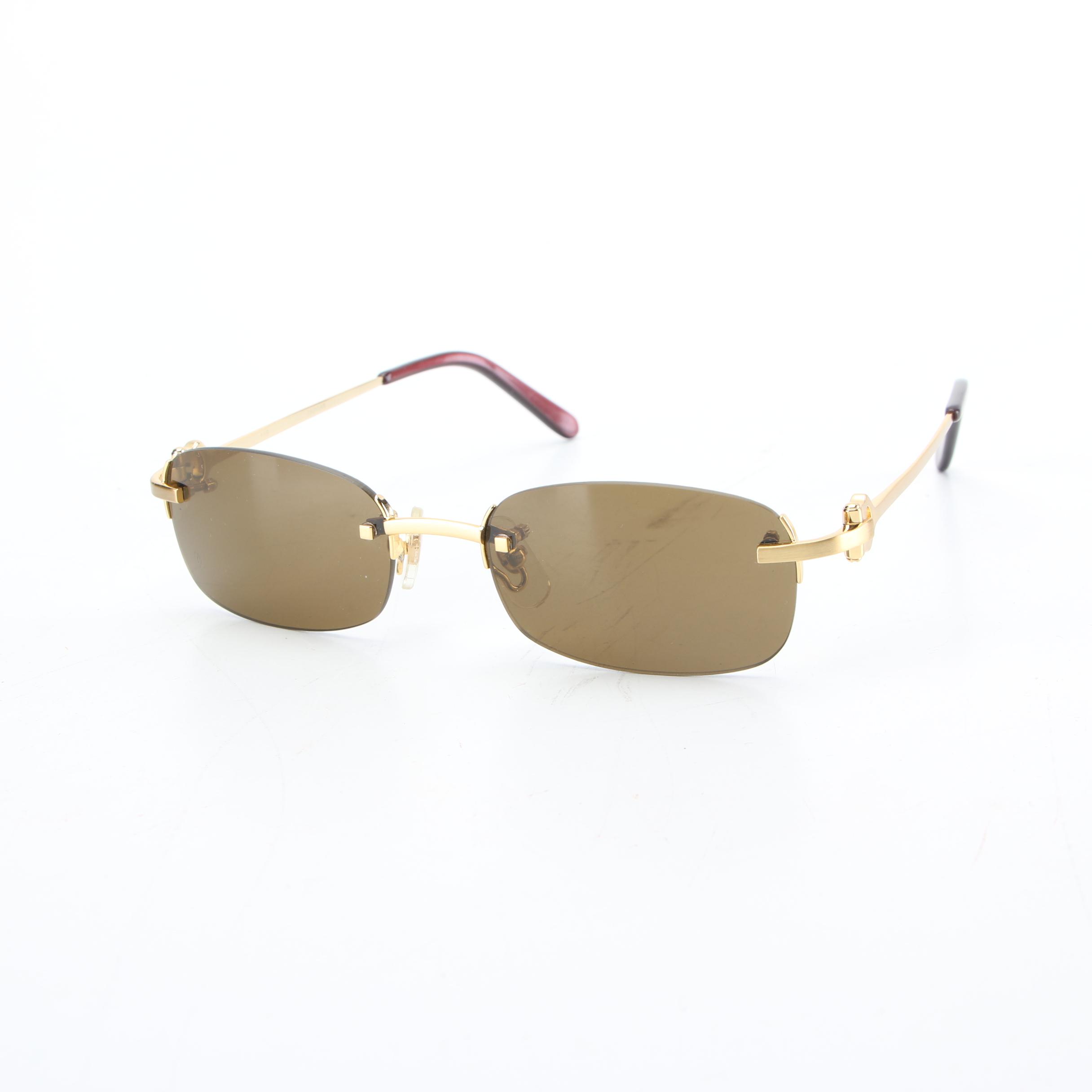 Cartier Paris Rimless Sunglasses with Case, Made in France | EBTH