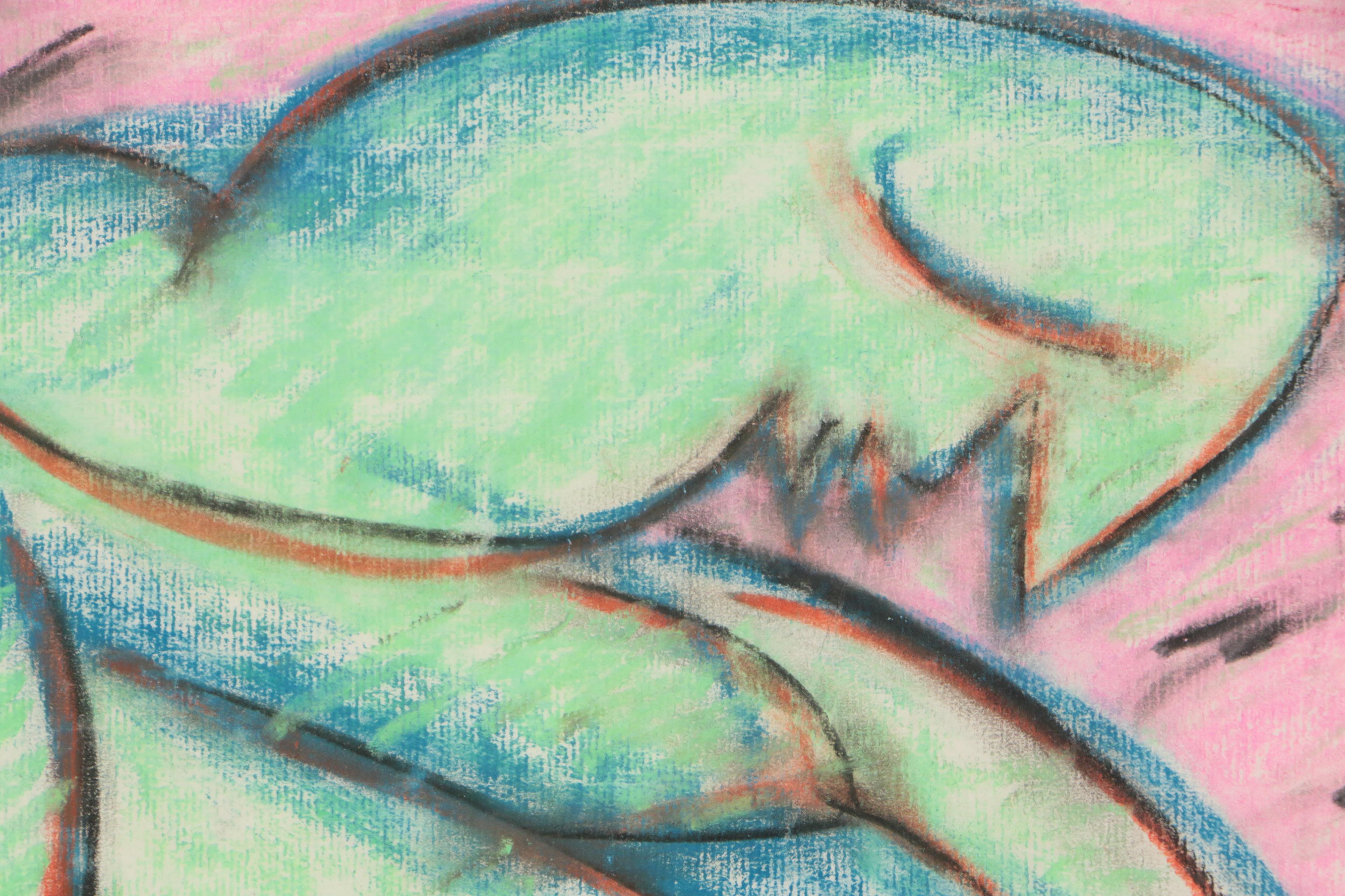 Merle Rosen Abstract Figural Pastel Drawing | EBTH