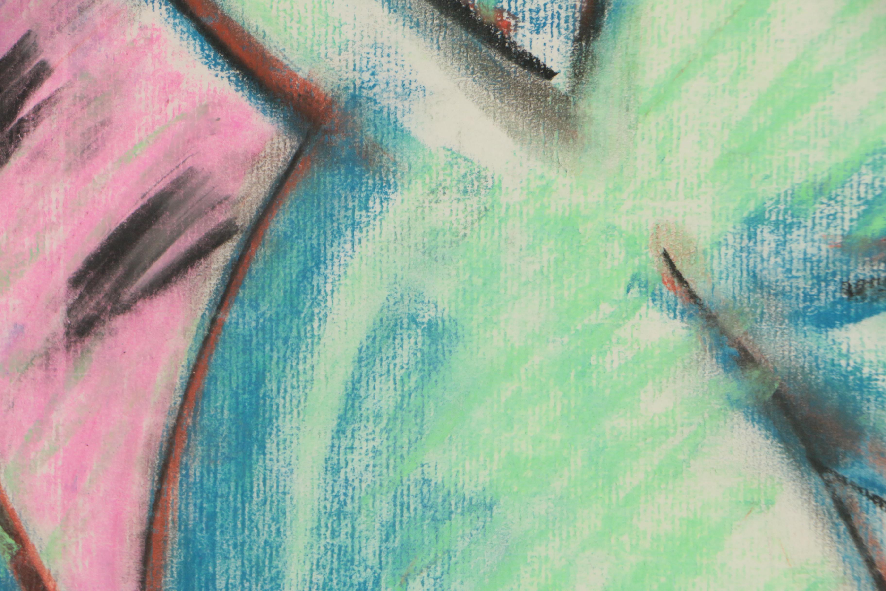 Merle Rosen Abstract Figural Pastel Drawing | EBTH