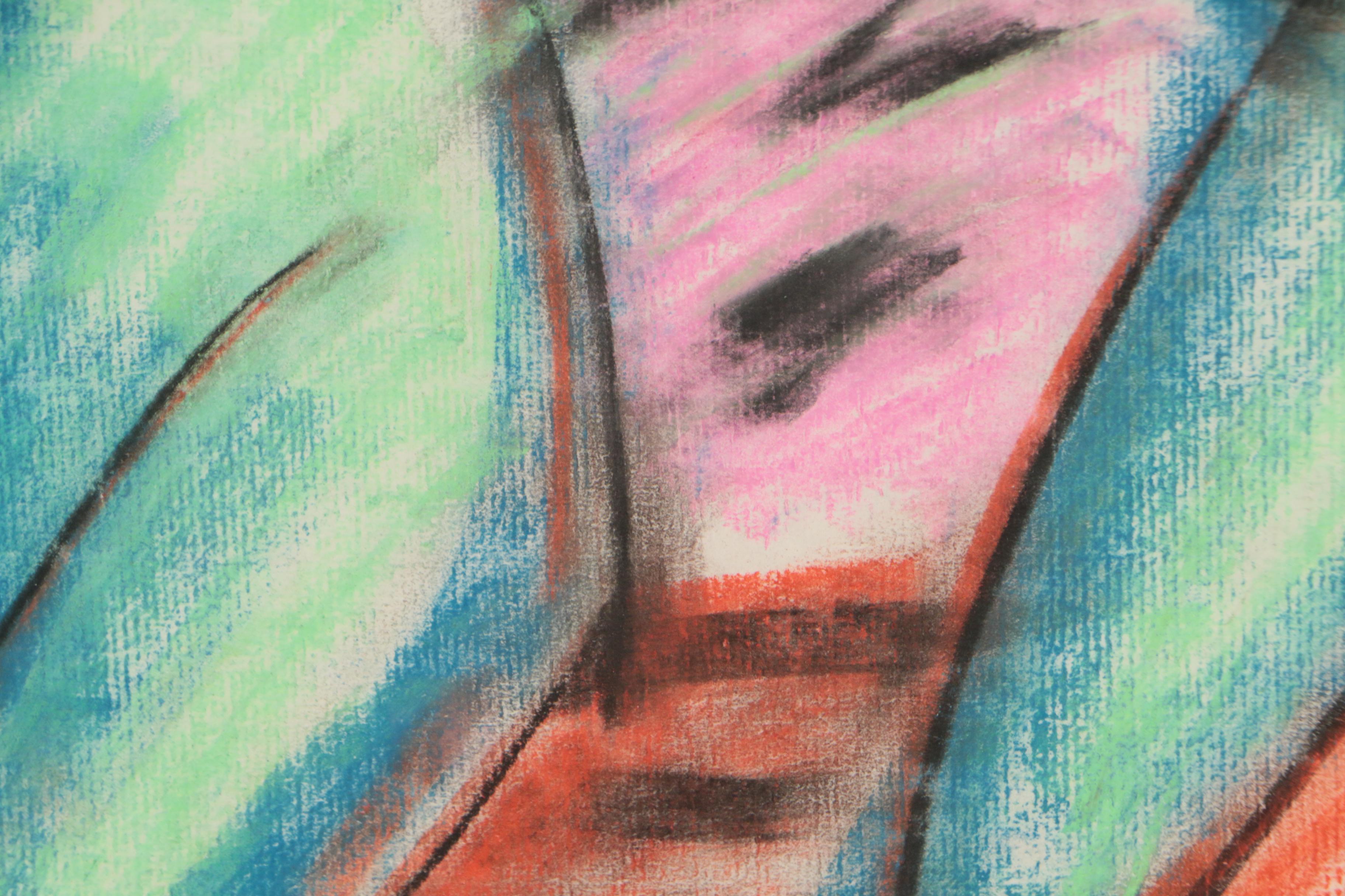 Merle Rosen Abstract Figural Pastel Drawing | EBTH