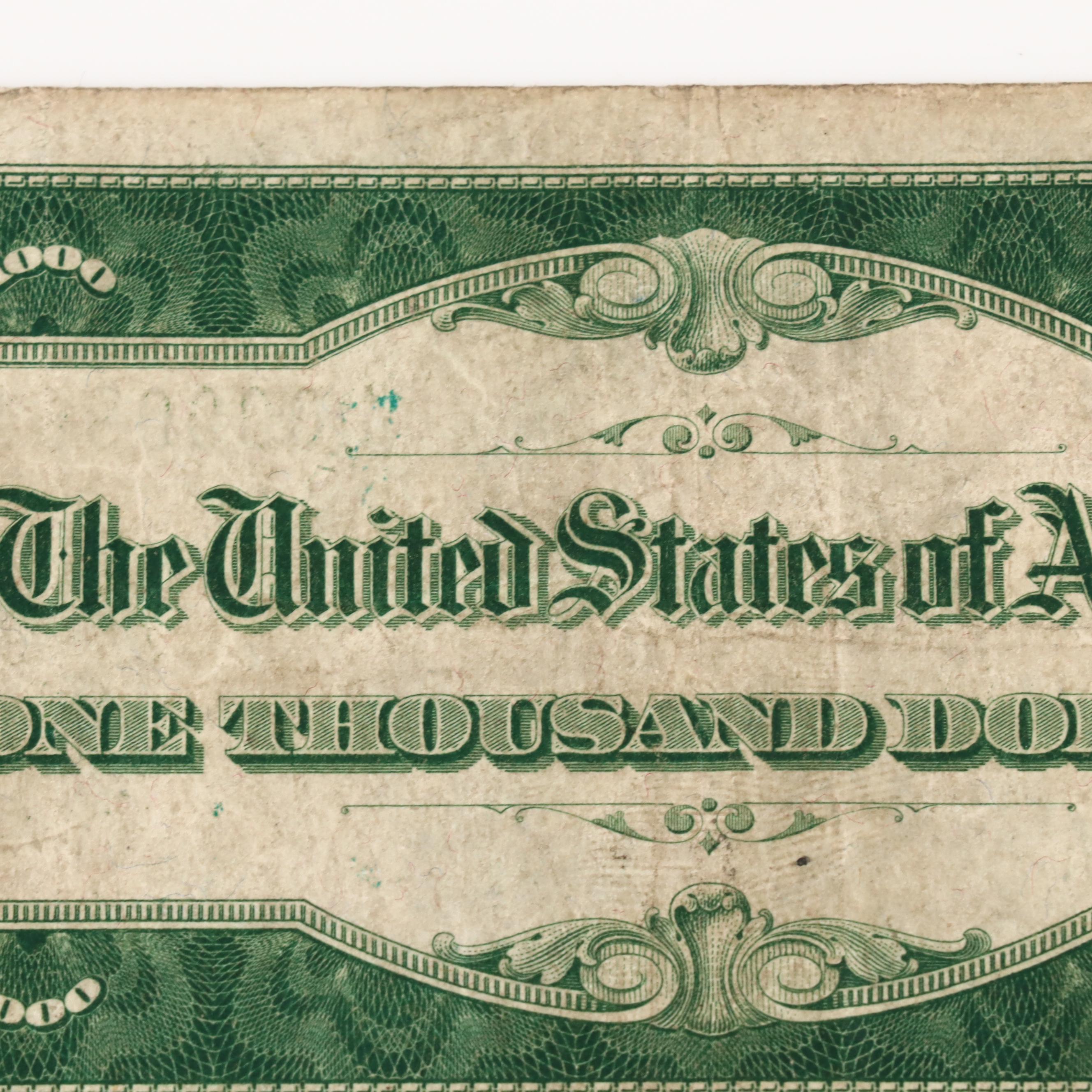 Series of 1928 U.S. $1000 Federal Reserve Note | EBTH