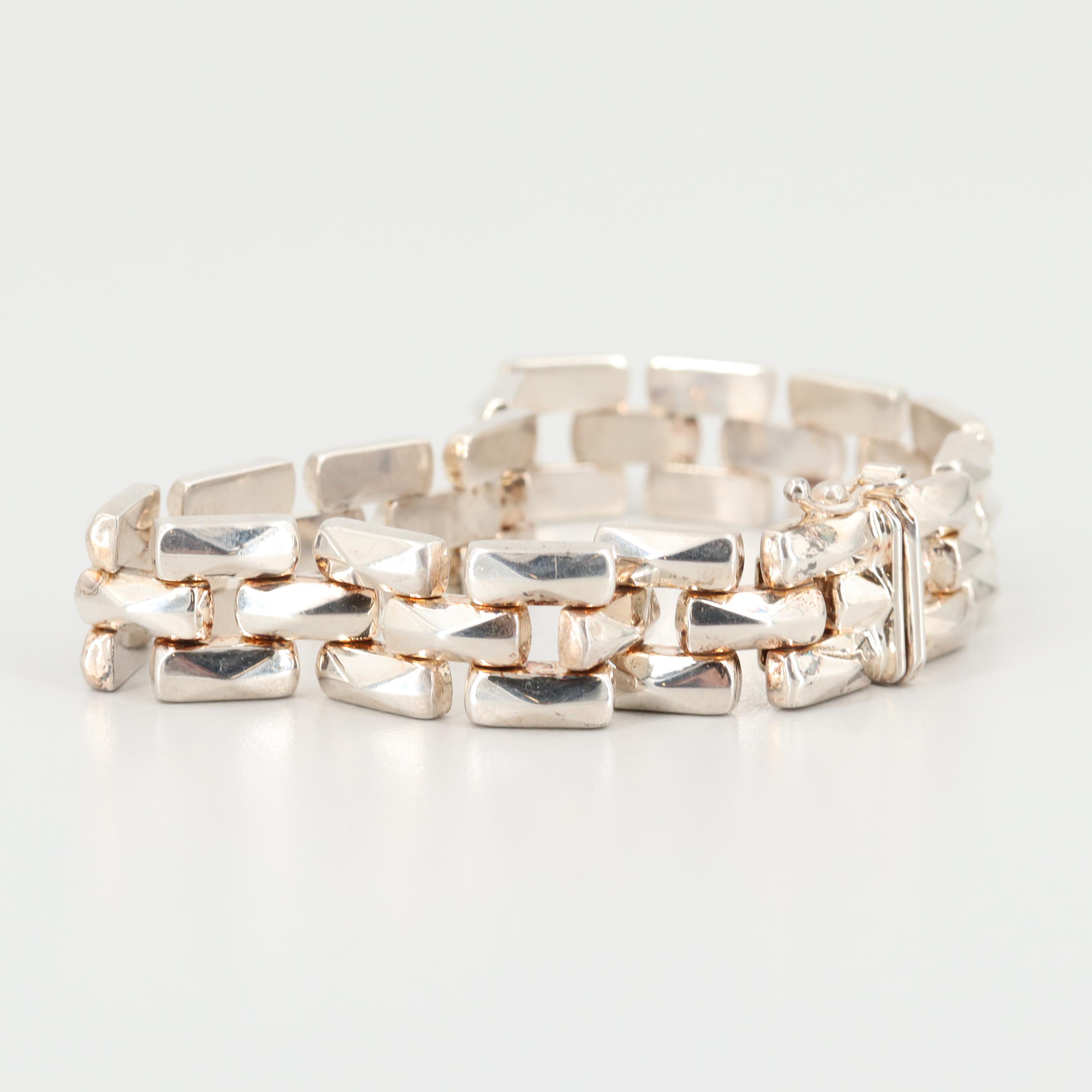 Sterling Silver Panther Link Bracelet | EBTH