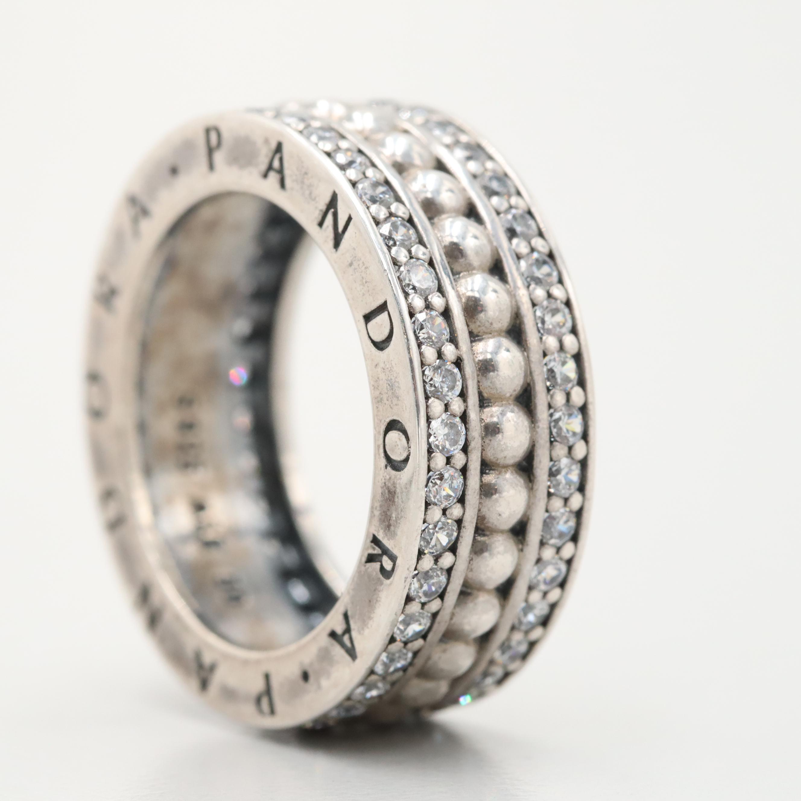 Pandora Sterling Silver Cubic Zirconia Ring | EBTH