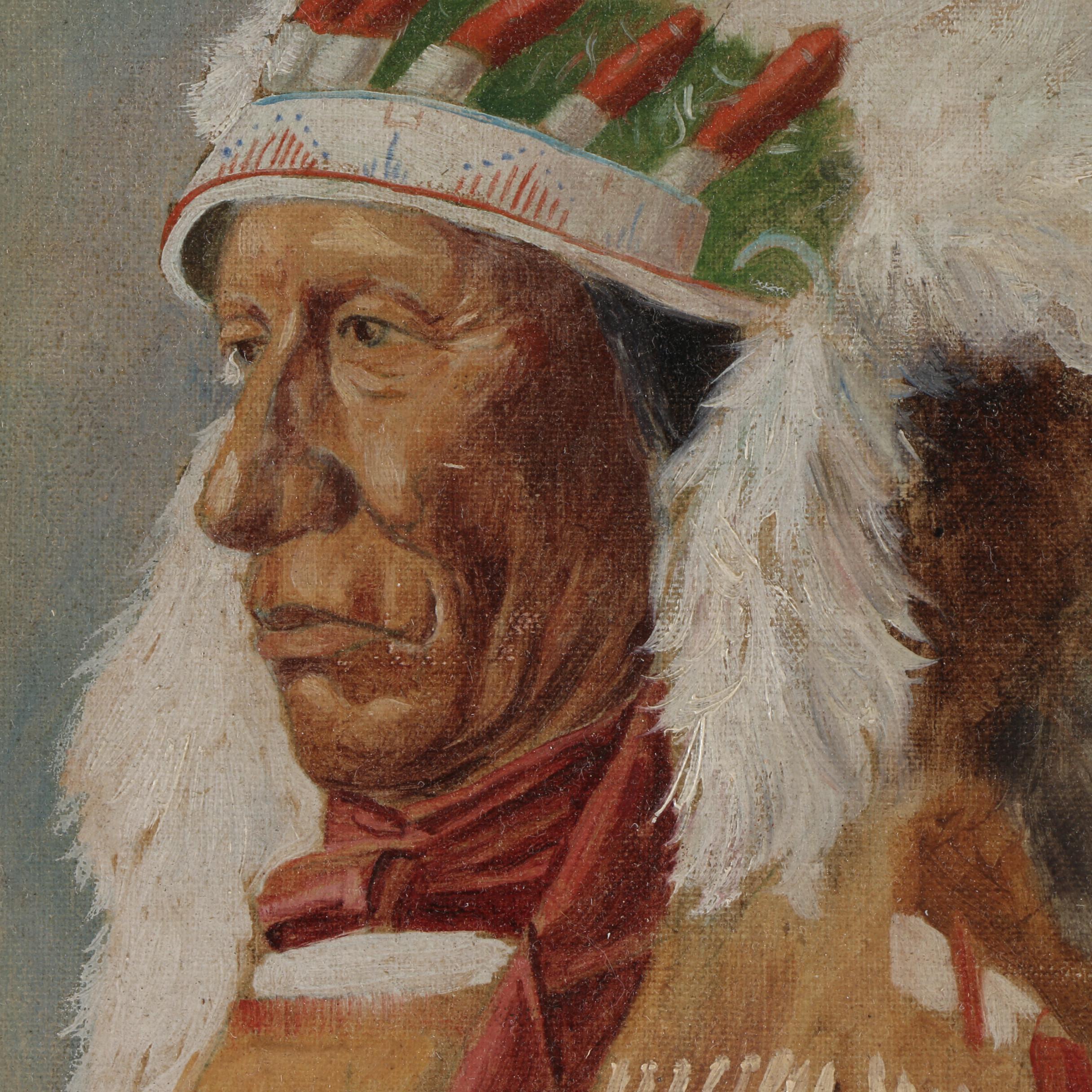 Native American Portrait Oil Painting | EBTH
