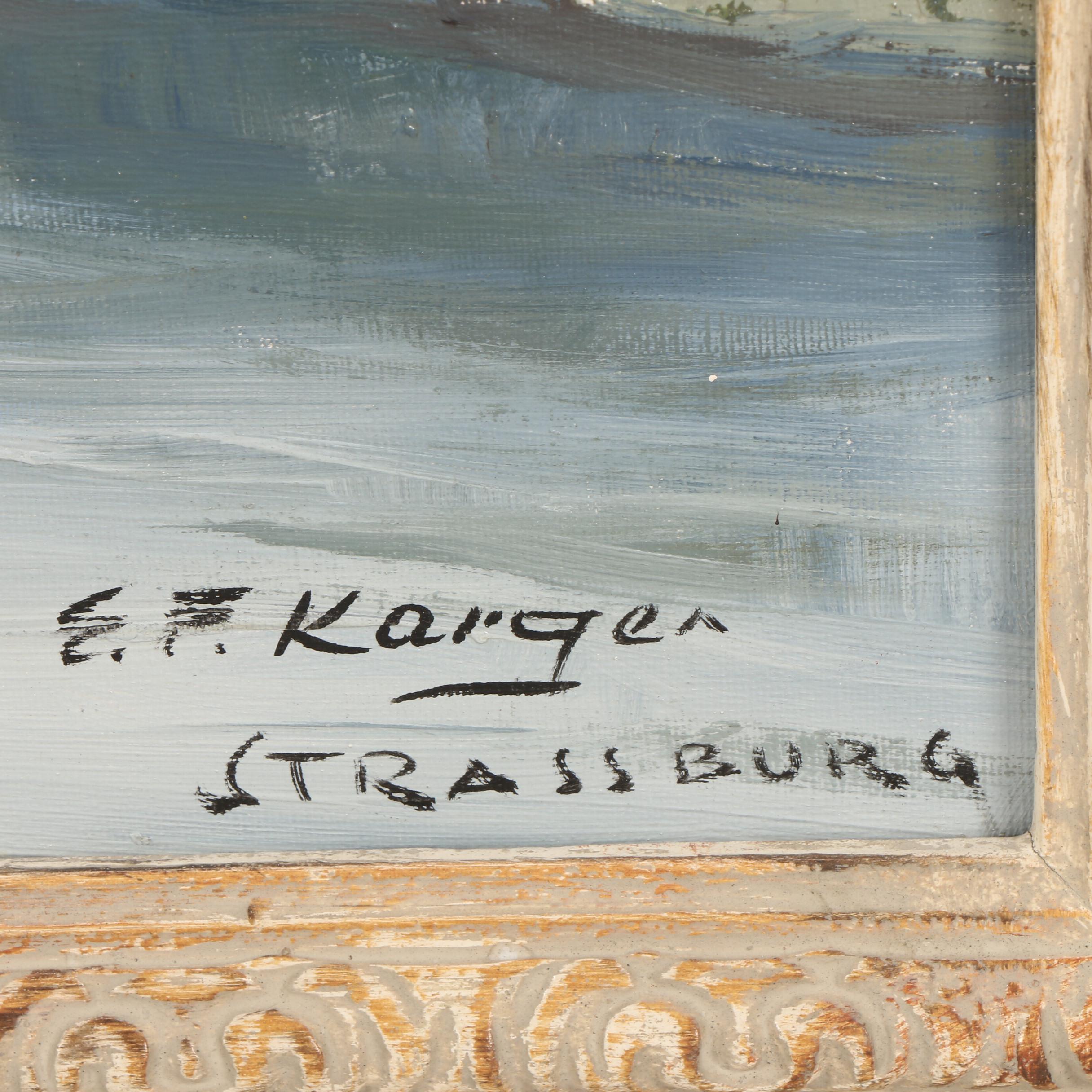 Ernst F. Karger Oil Painting of Canal Scene "Strassburg" | EBTH