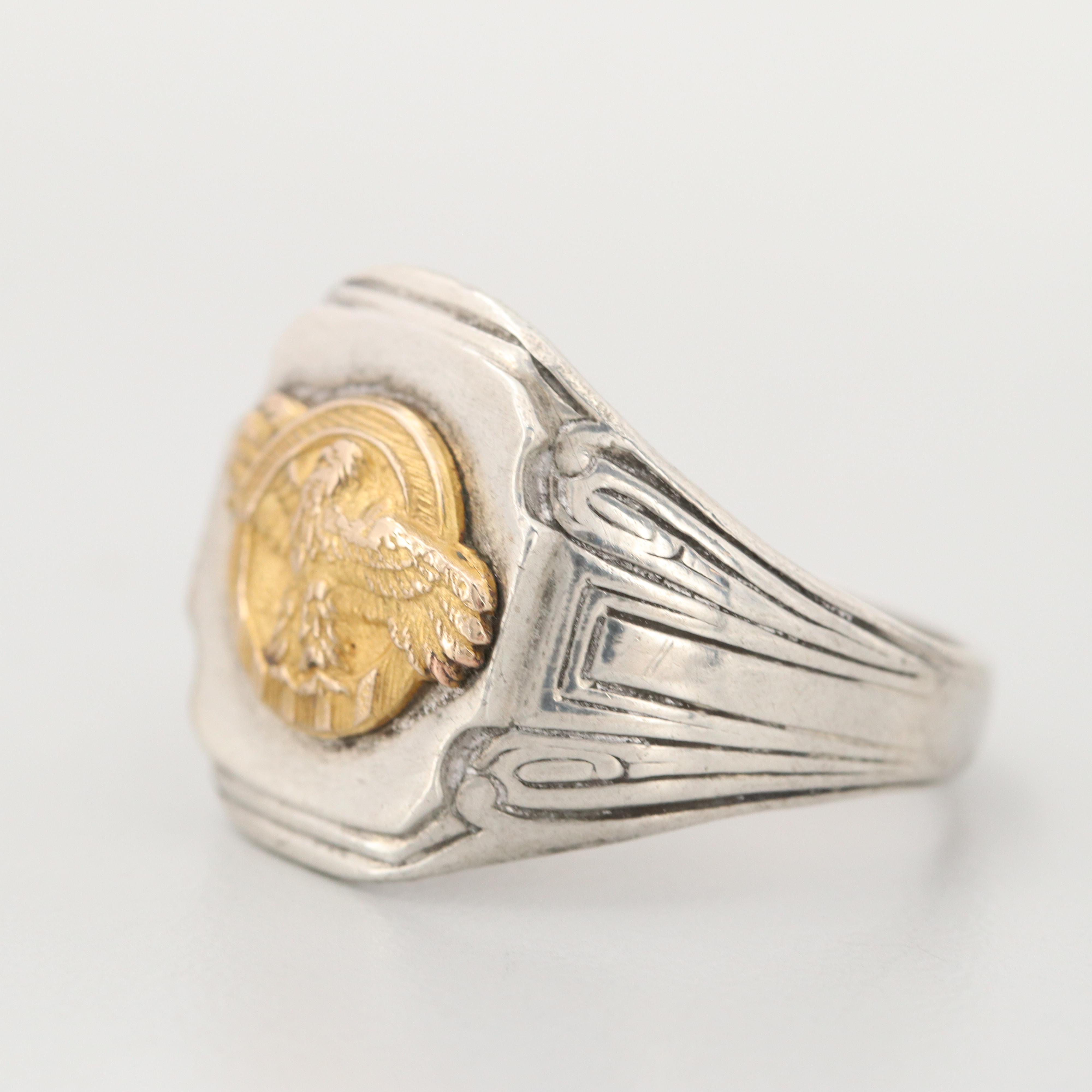 Sterling Silver Ruptured Duck Rings With Gold Wash Accents | EBTH
