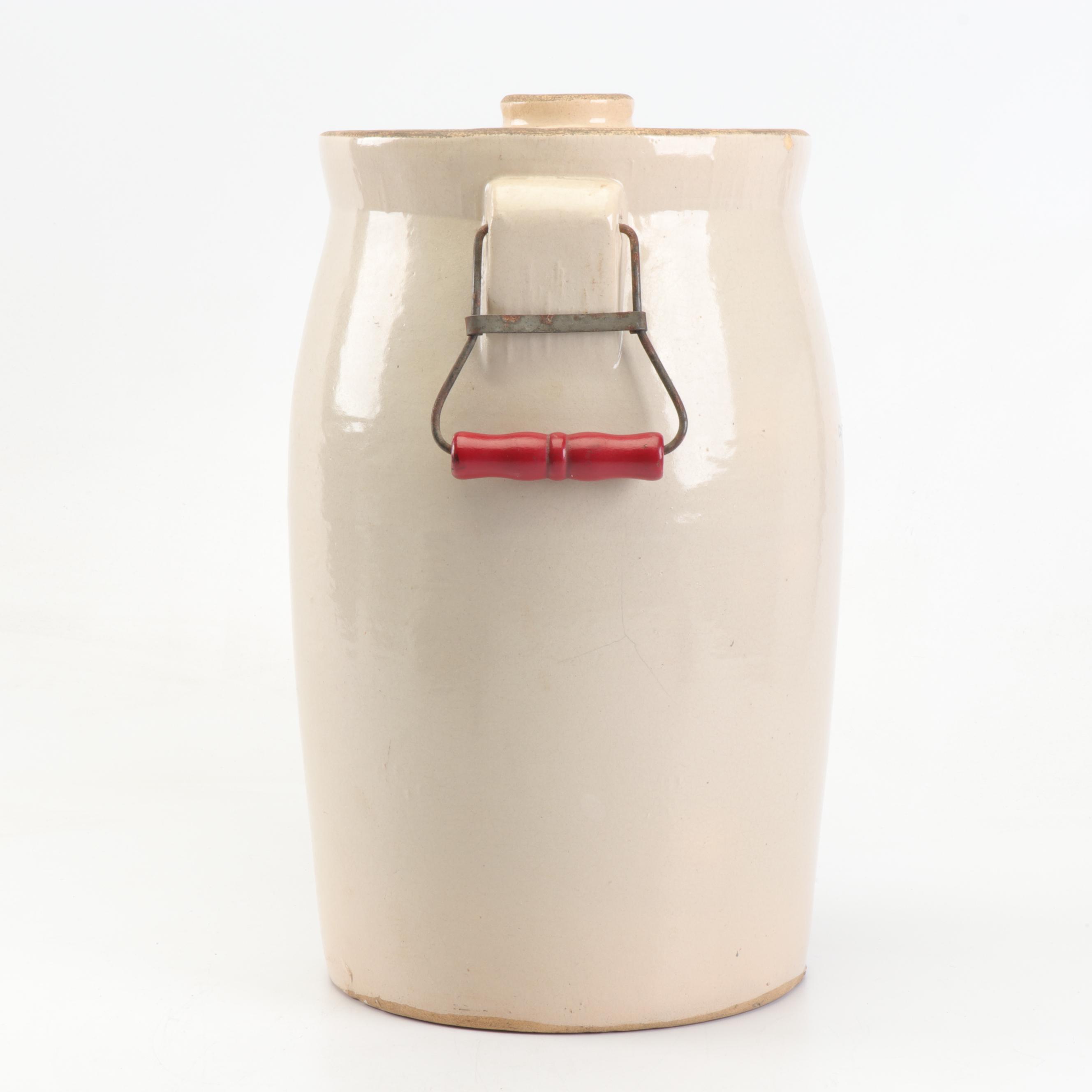 Robinson Ransbottom Stoneware Four Gallon Lidded Crock | EBTH