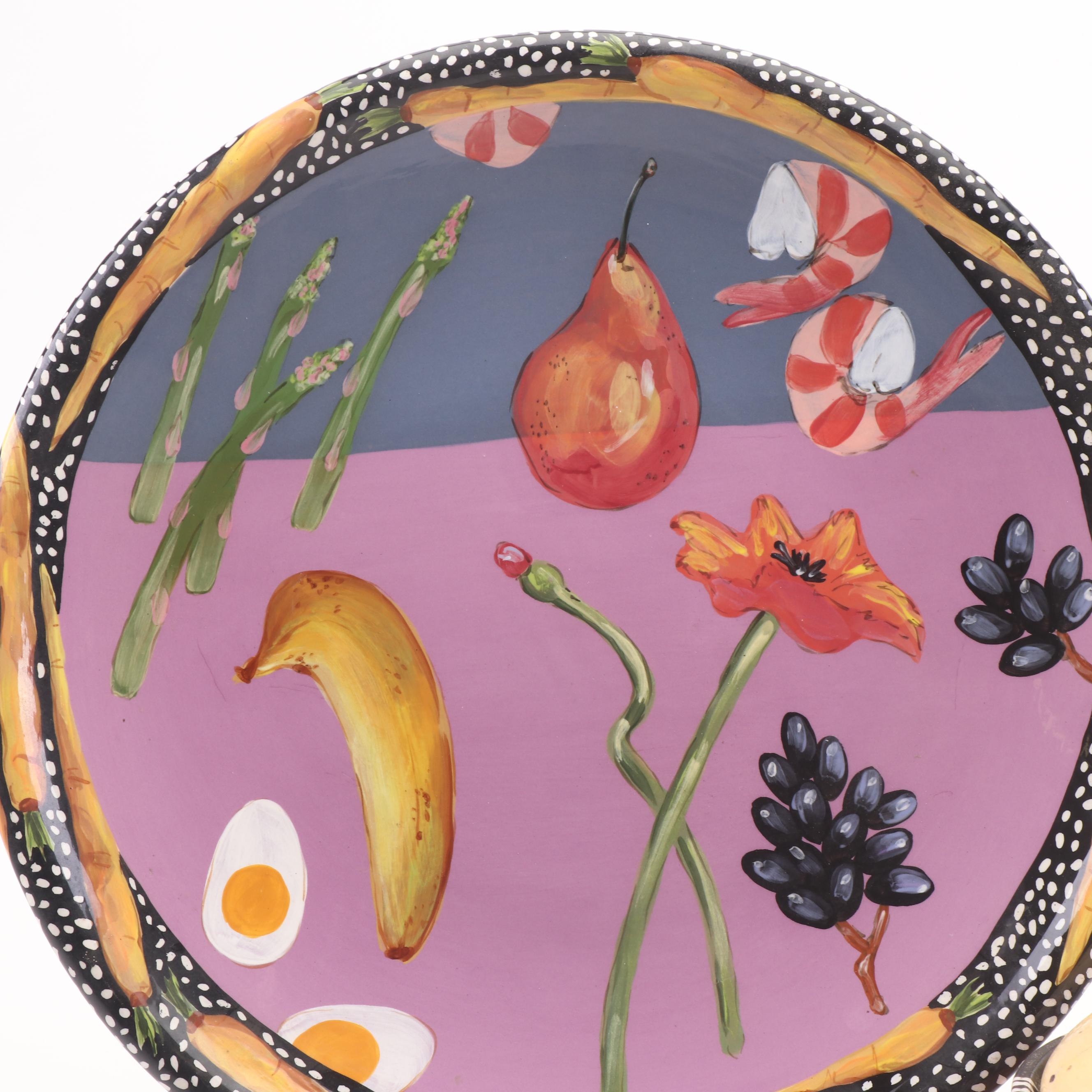 Droll Designs Hand-Painted Ceramic Platters and Serving Dishes | EBTH