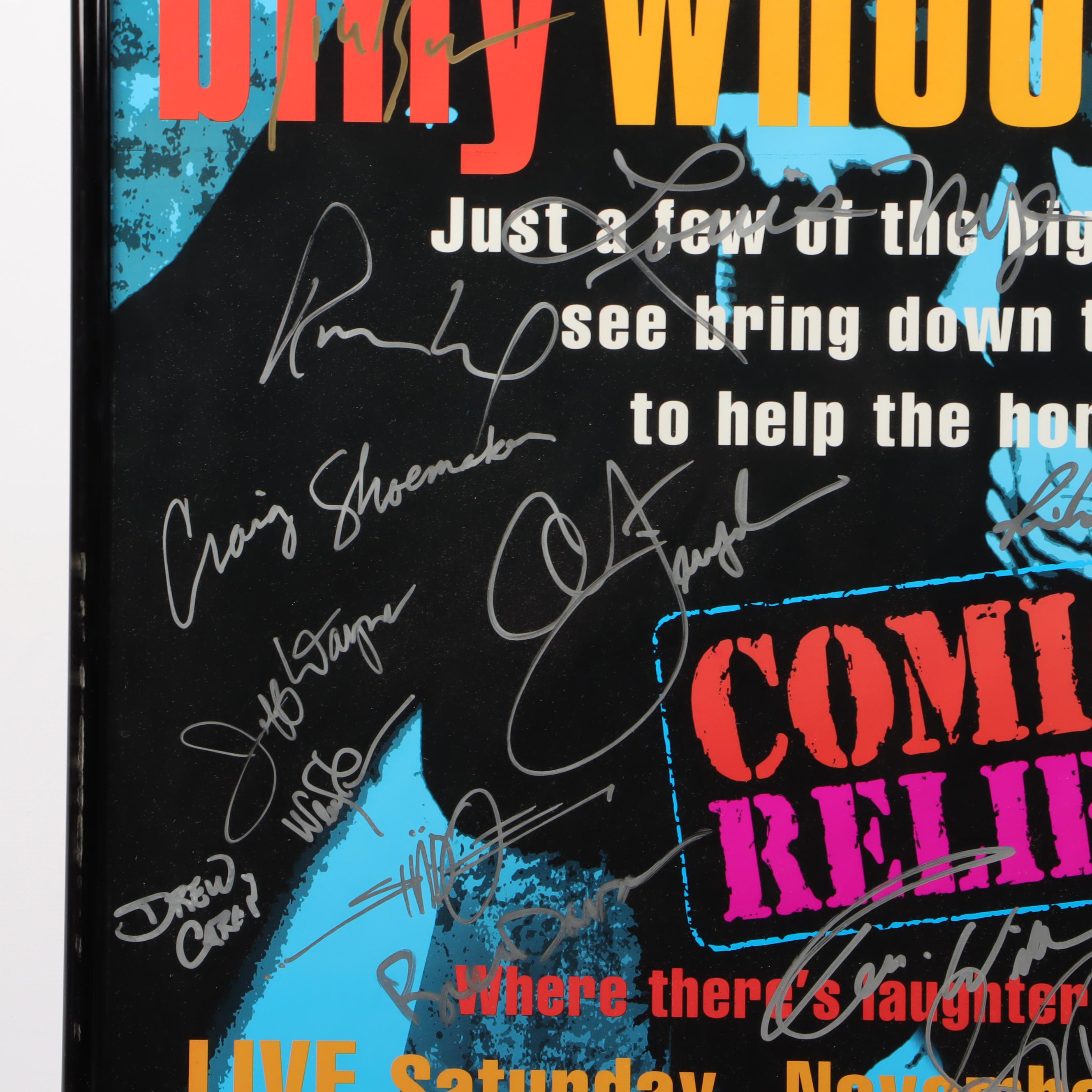 1995 Comic Relief VII Signed Framed Poster with Robin Williams, and ...