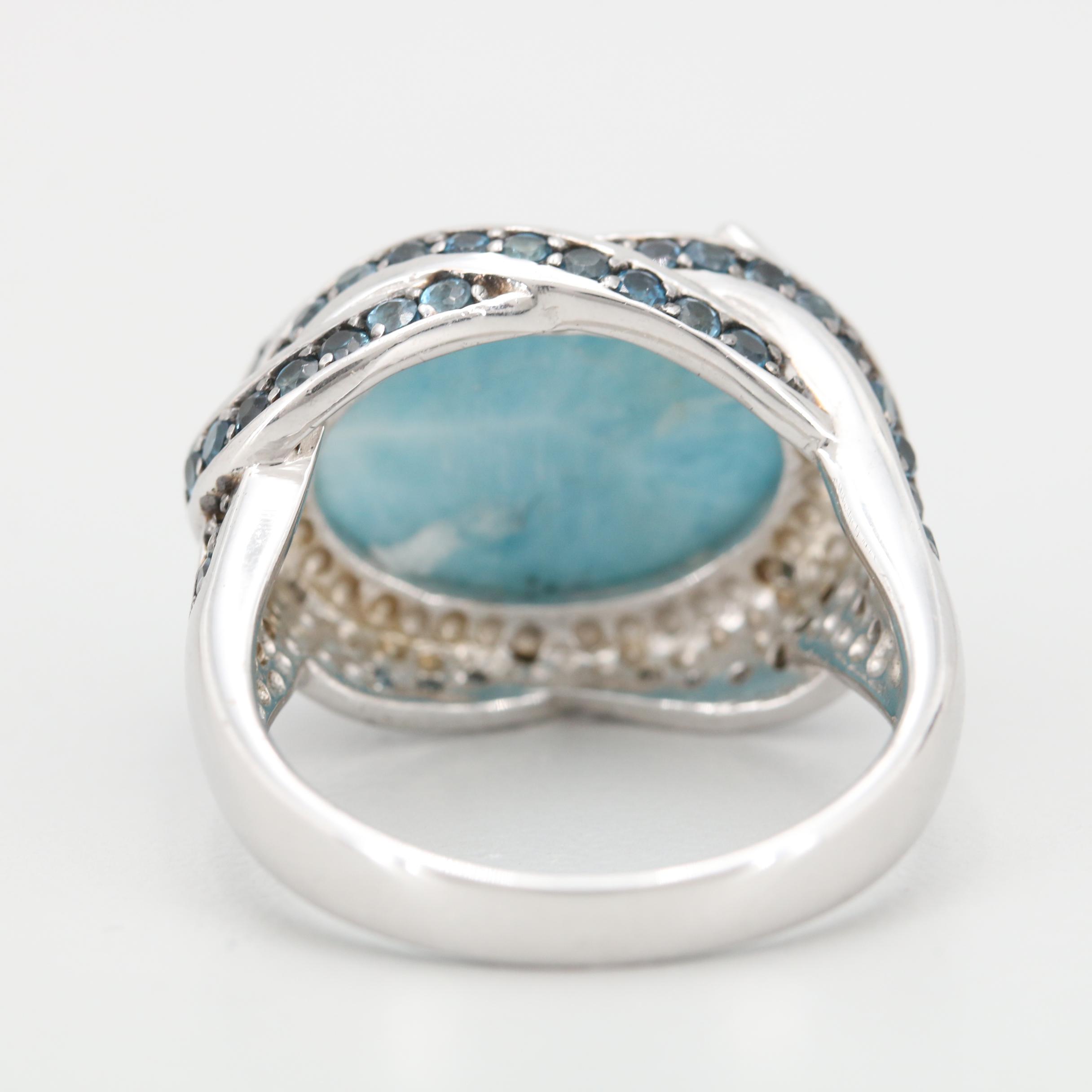 Sterling Silver Larimar Ring | EBTH