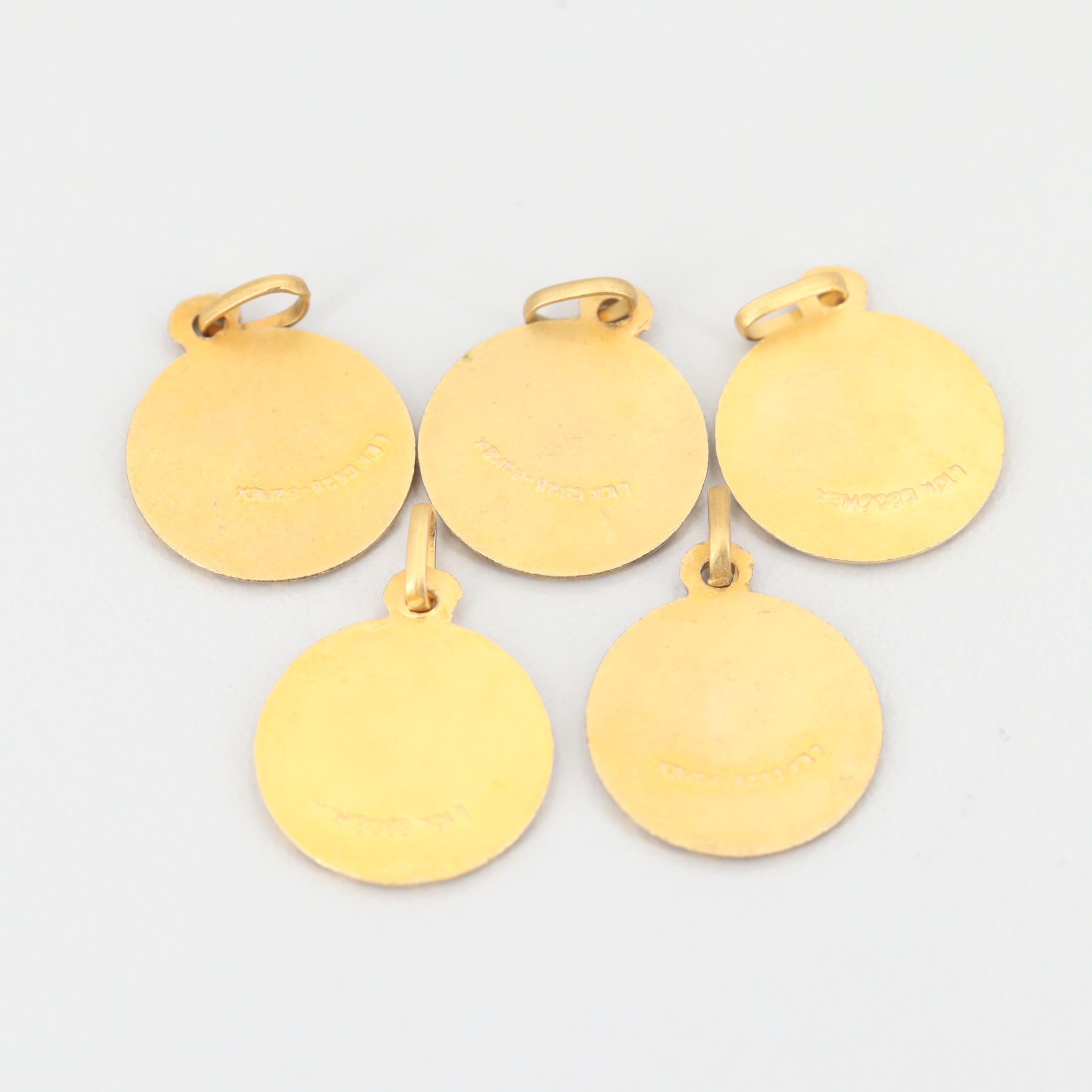 Gold Bonded Five Catholic Saint Charms | EBTH