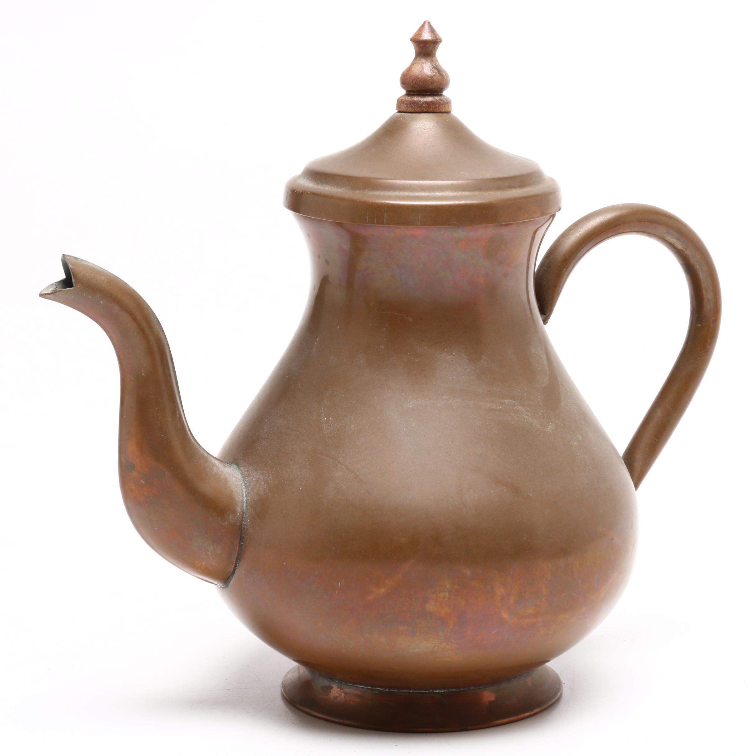 Old Dutch and Other Copper Pots with Chafing Dishes, Mid to Late 20th ...