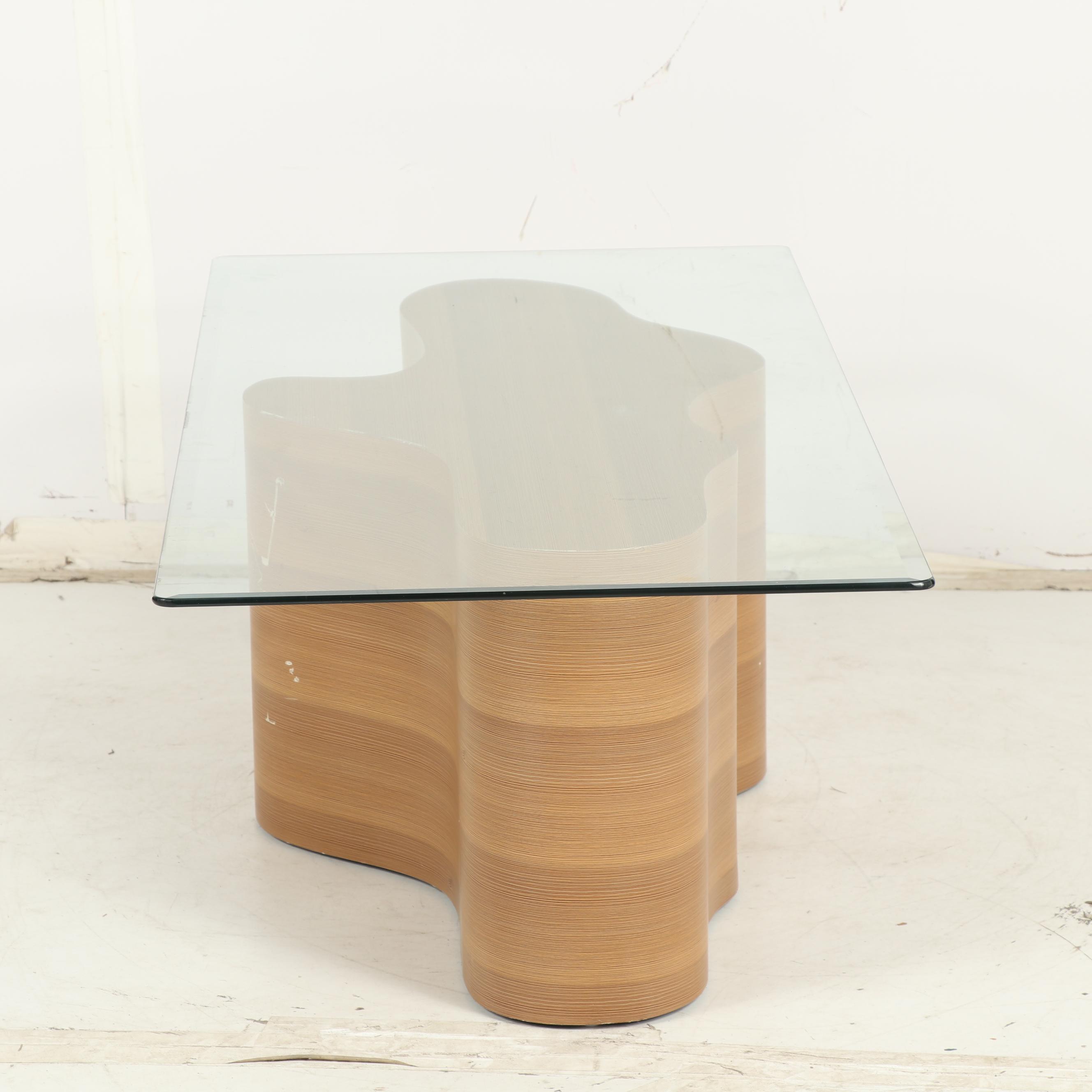 Contemporary Vinyl Wood Coffee Table | EBTH
