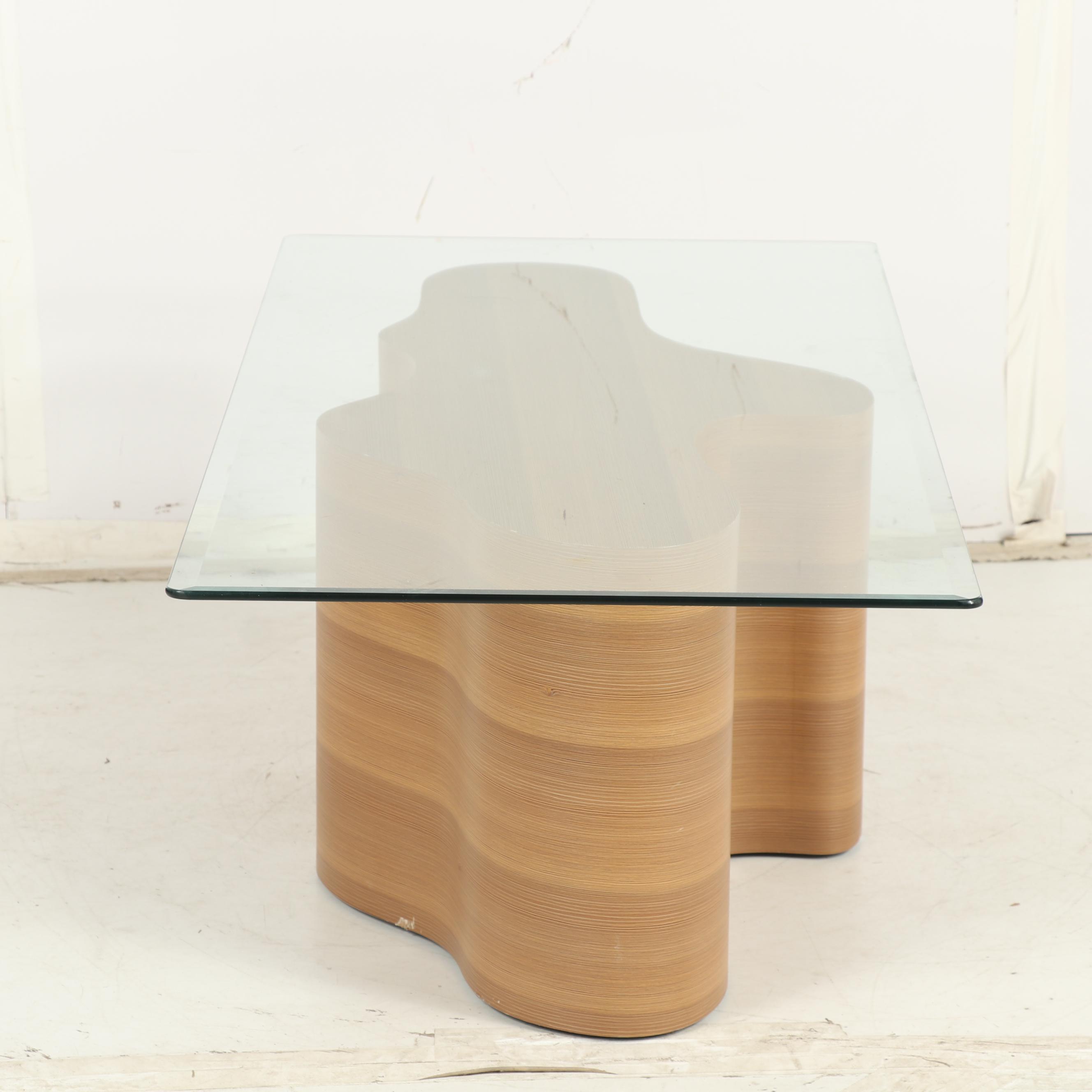 Contemporary Vinyl Wood Coffee Table | EBTH