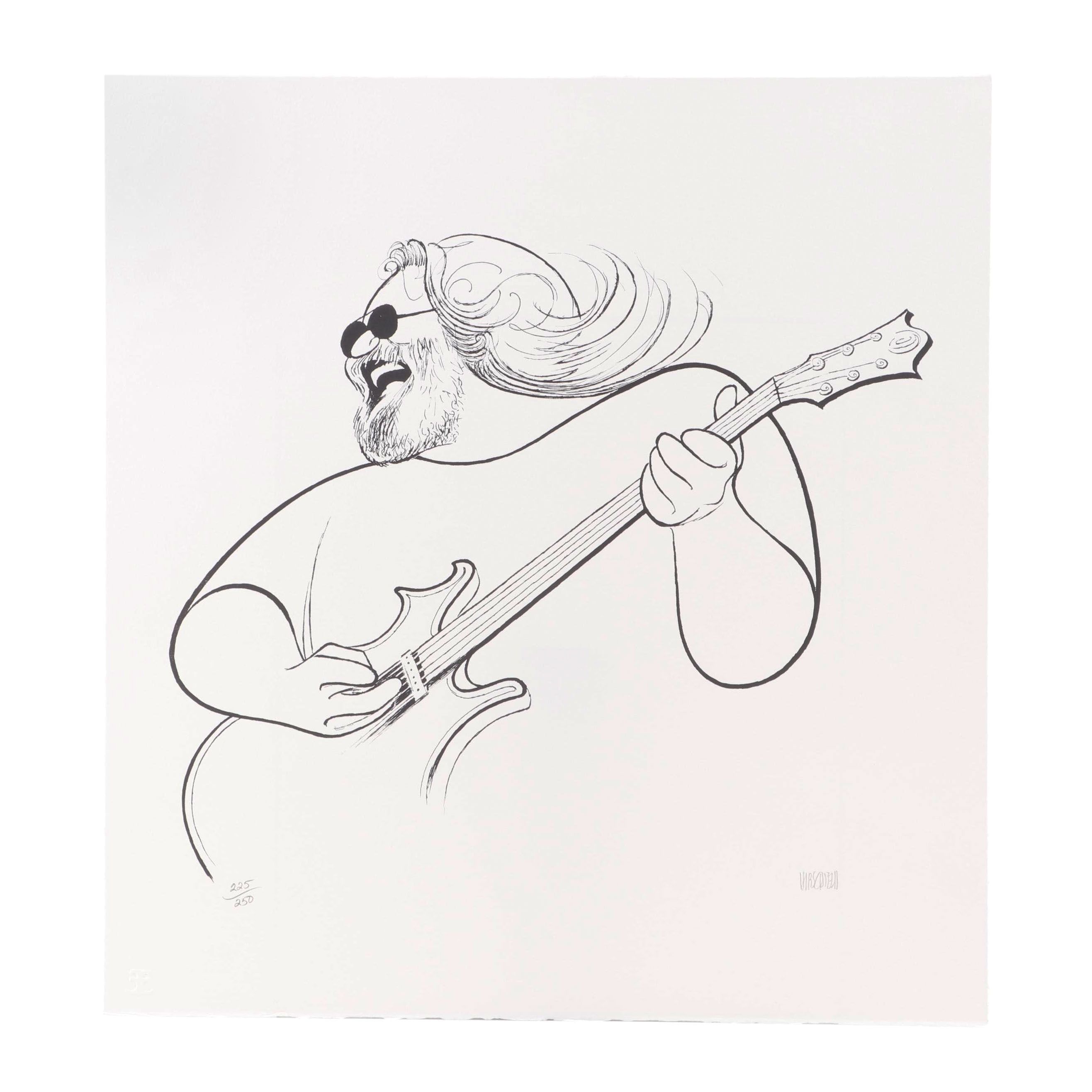 Al Hirschfeld Caricature Lithograph of Jerry Garcia | EBTH