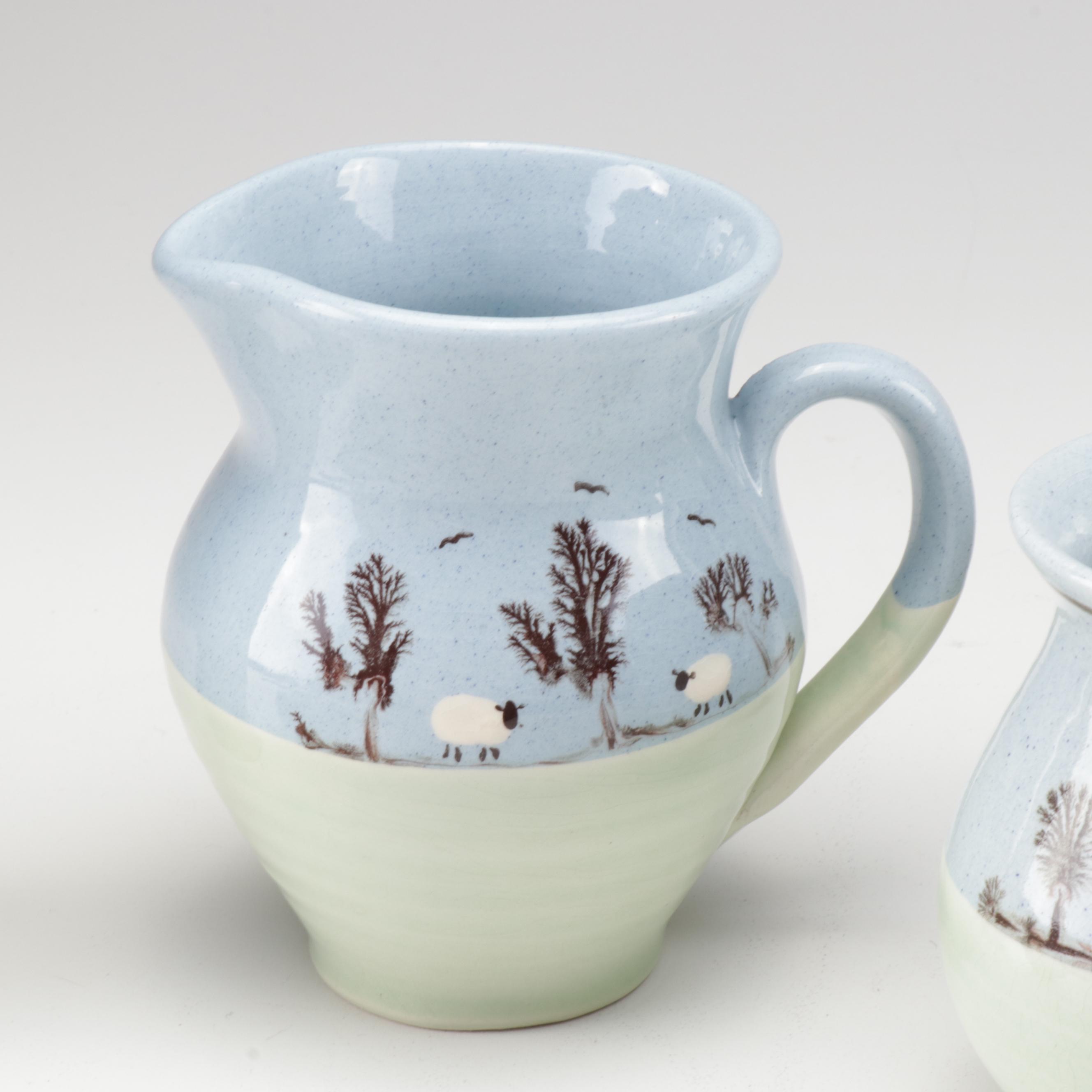 Welsh Padarn Pottery Sheep Pitcher, Mugs and Decor | EBTH