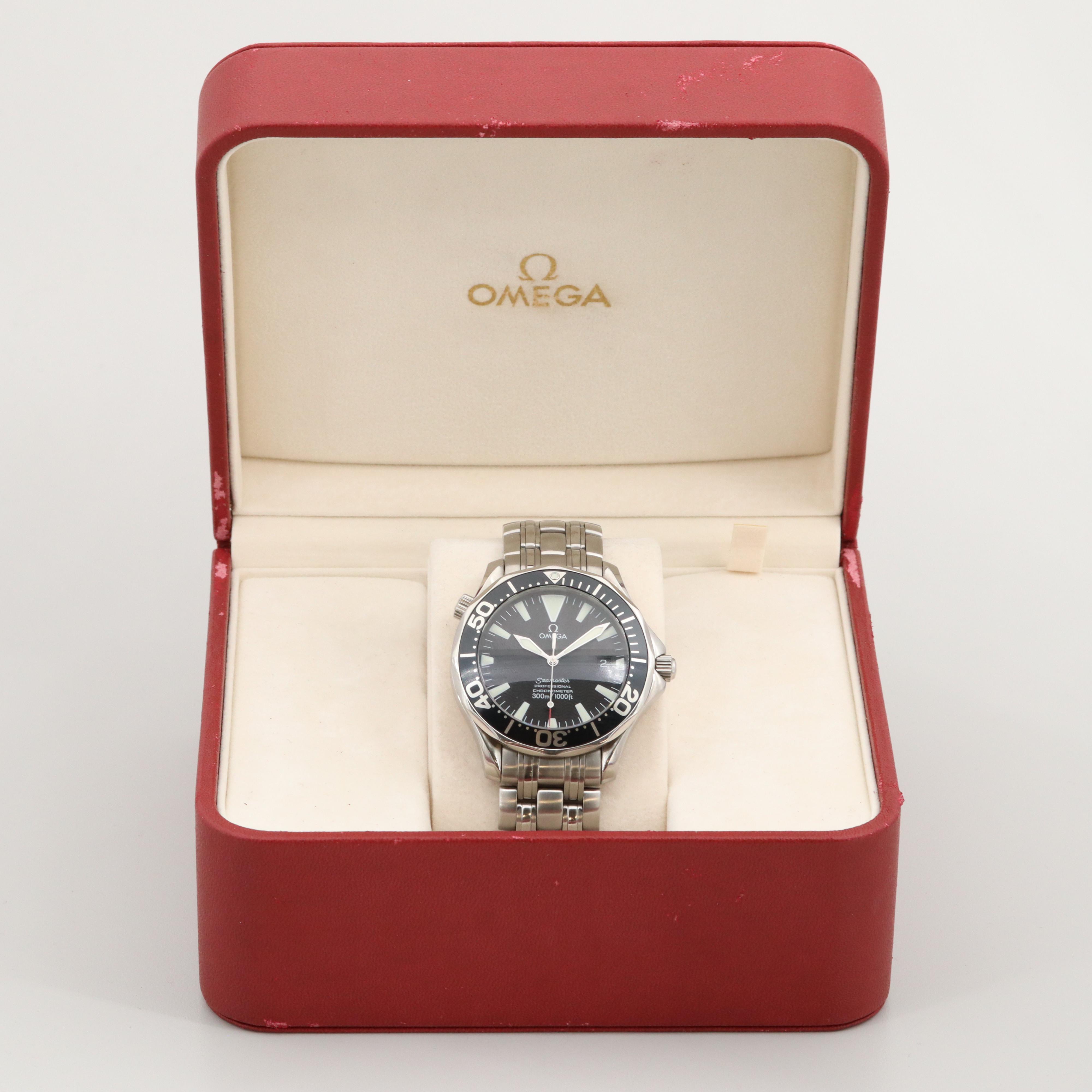 Omega Seamaster Professional Stainless Steel 300M Automatic Wristwatch ...