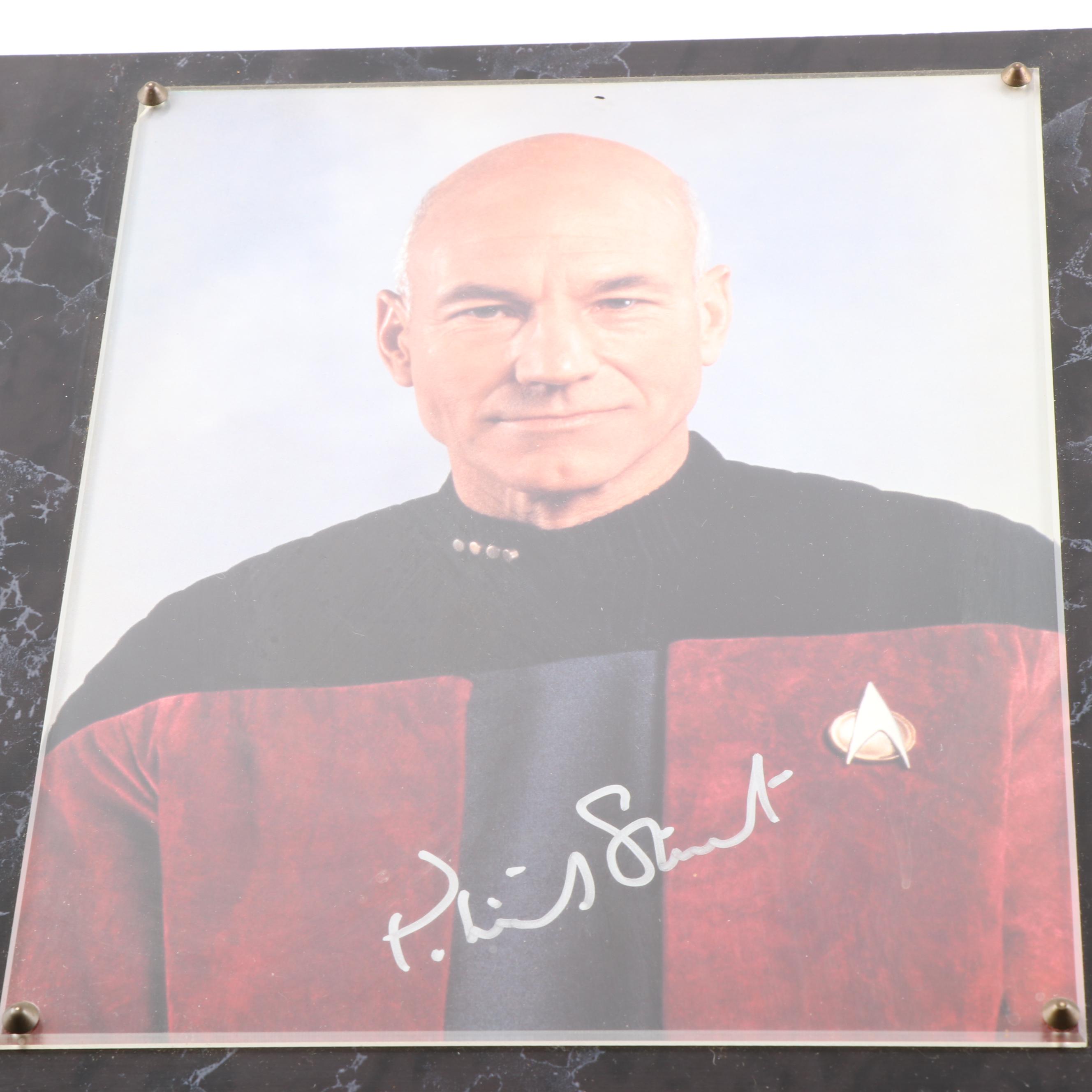 Patrick Stewart Autographed "Star Trek" Captain Picard Plaque | EBTH