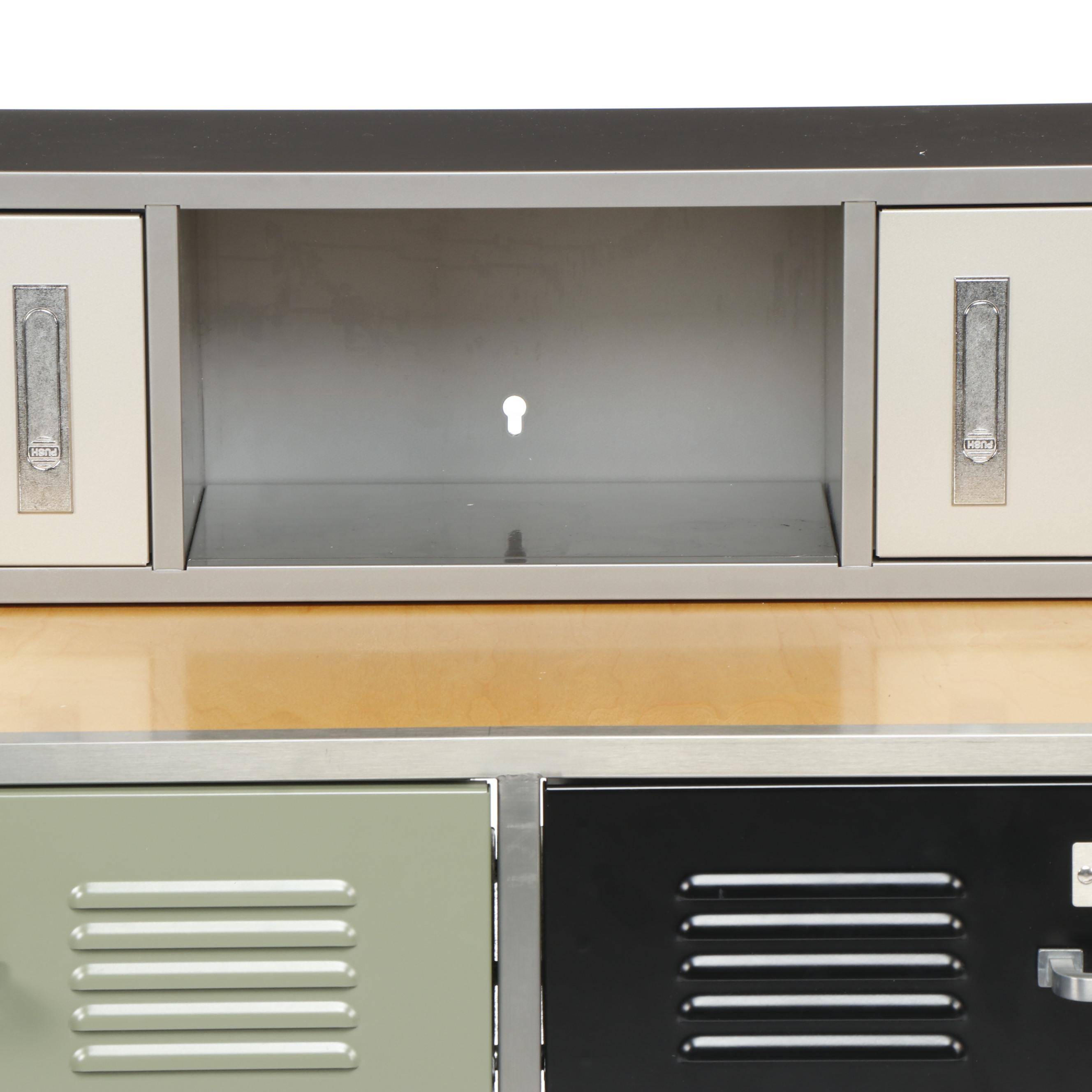 Contemporary Pottery Barn Teen "Locker" Metal Dresser and Wall Shelf | EBTH