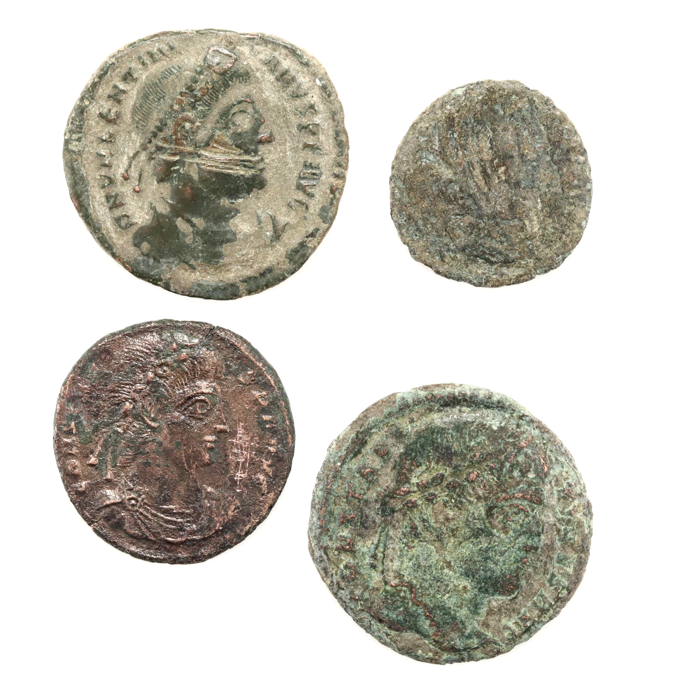Four Ancient Rome Bronze Follis Coins | EBTH