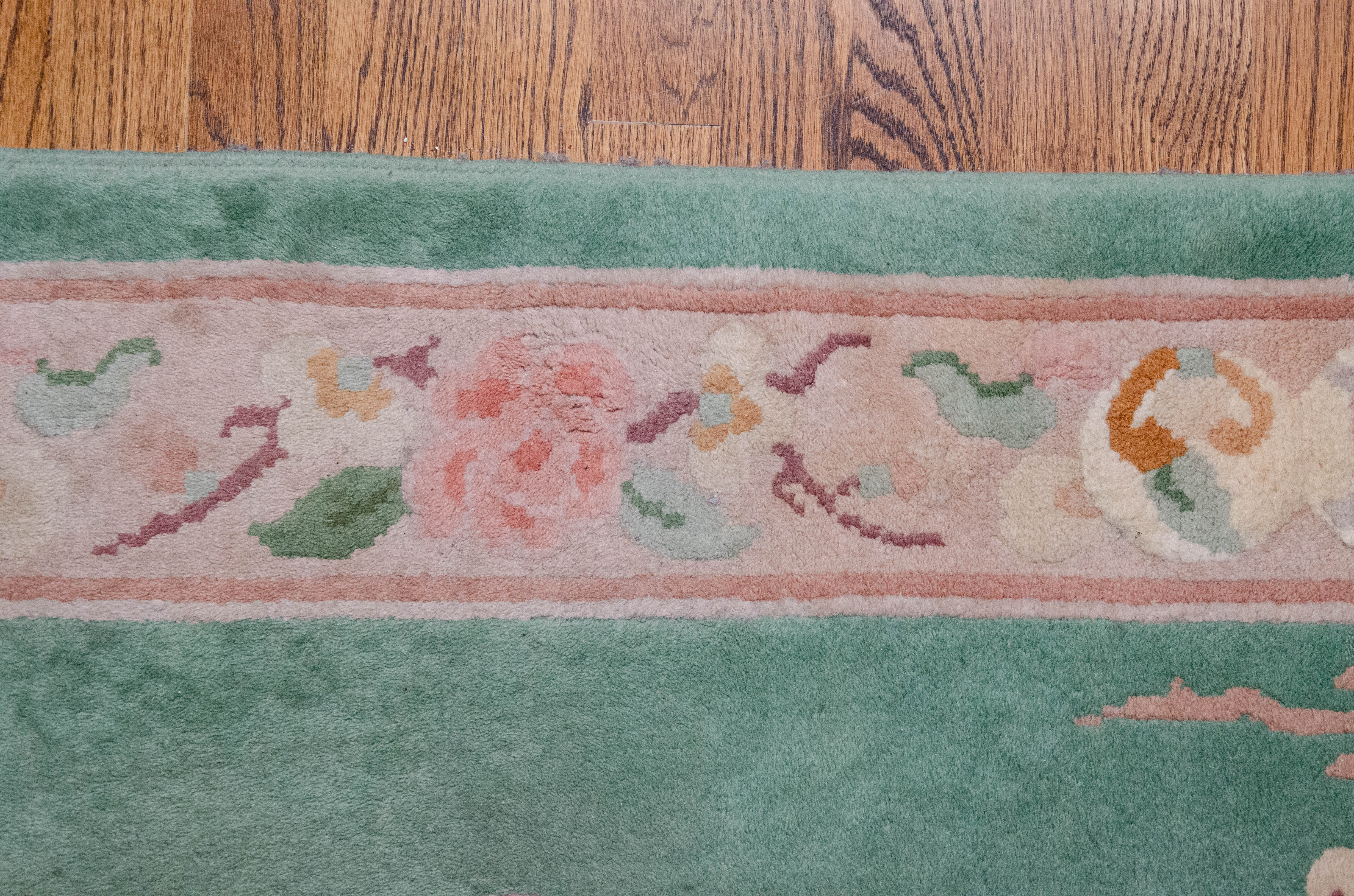 Hand-Knotted Sculpted Floral Chinese Wool Rug | EBTH