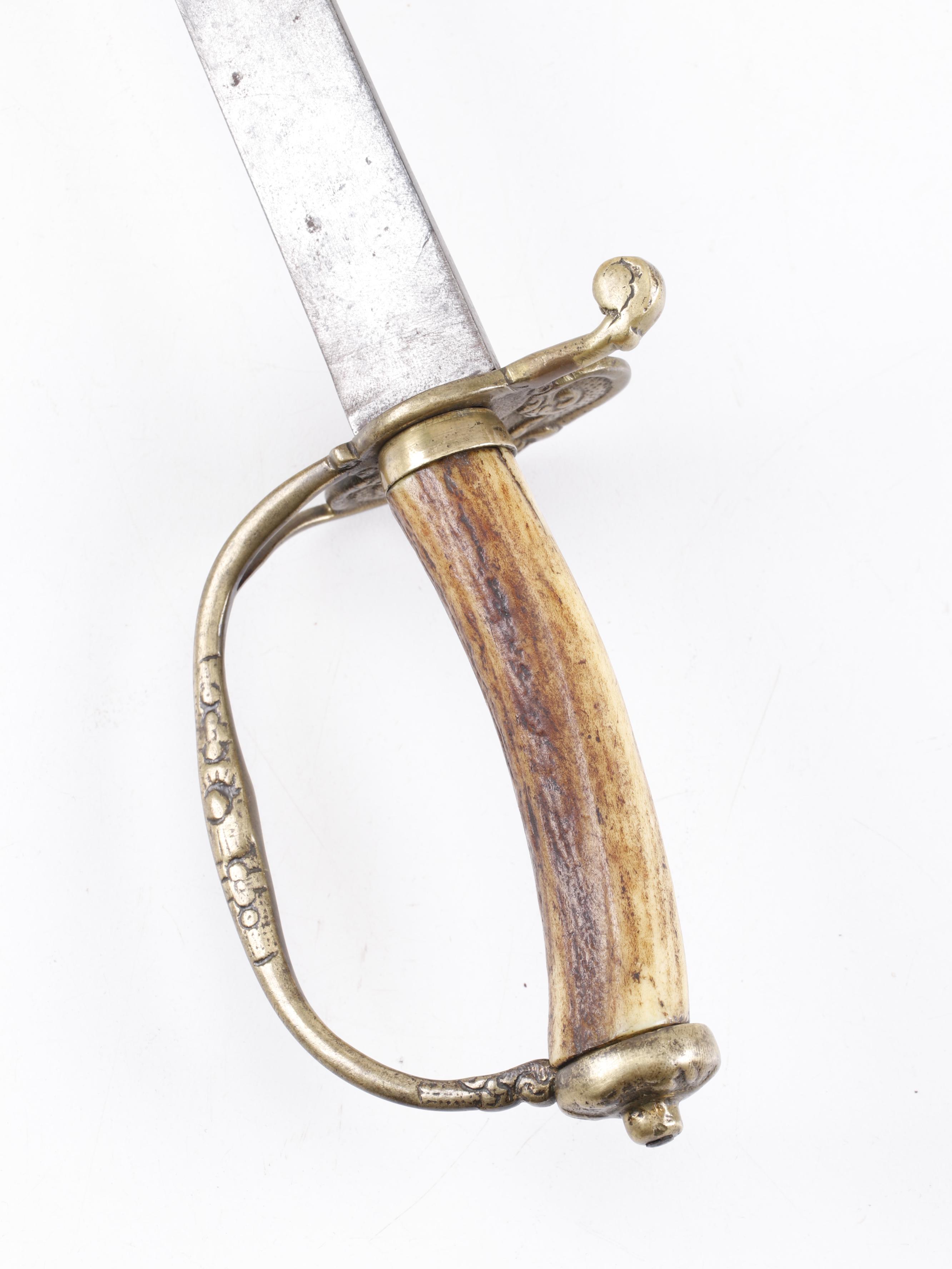 Revolutionary War Era Stag Handle Hunting Sword, 18th Century | EBTH