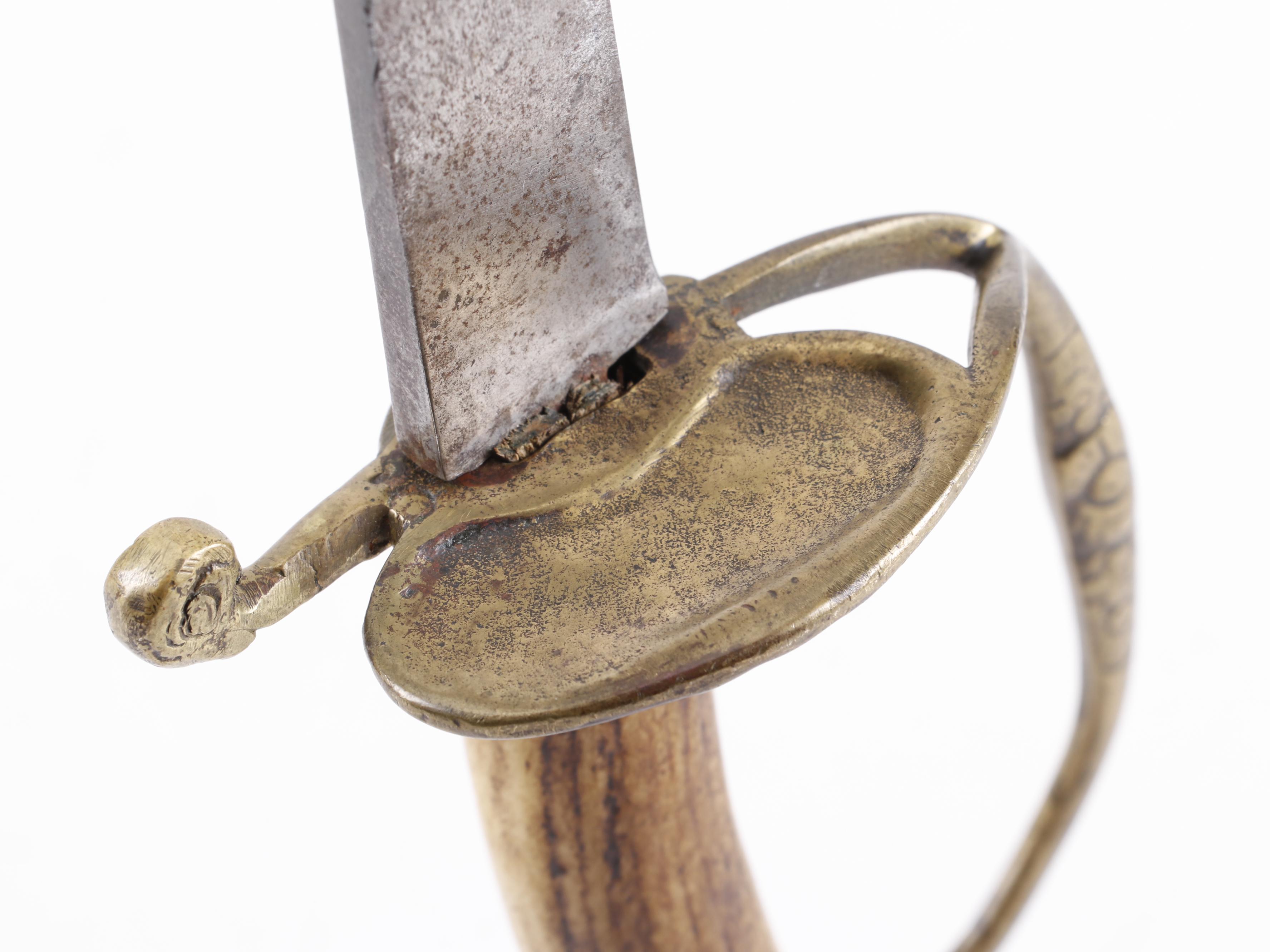 Revolutionary War Era Stag Handle Hunting Sword, 18th Century | EBTH