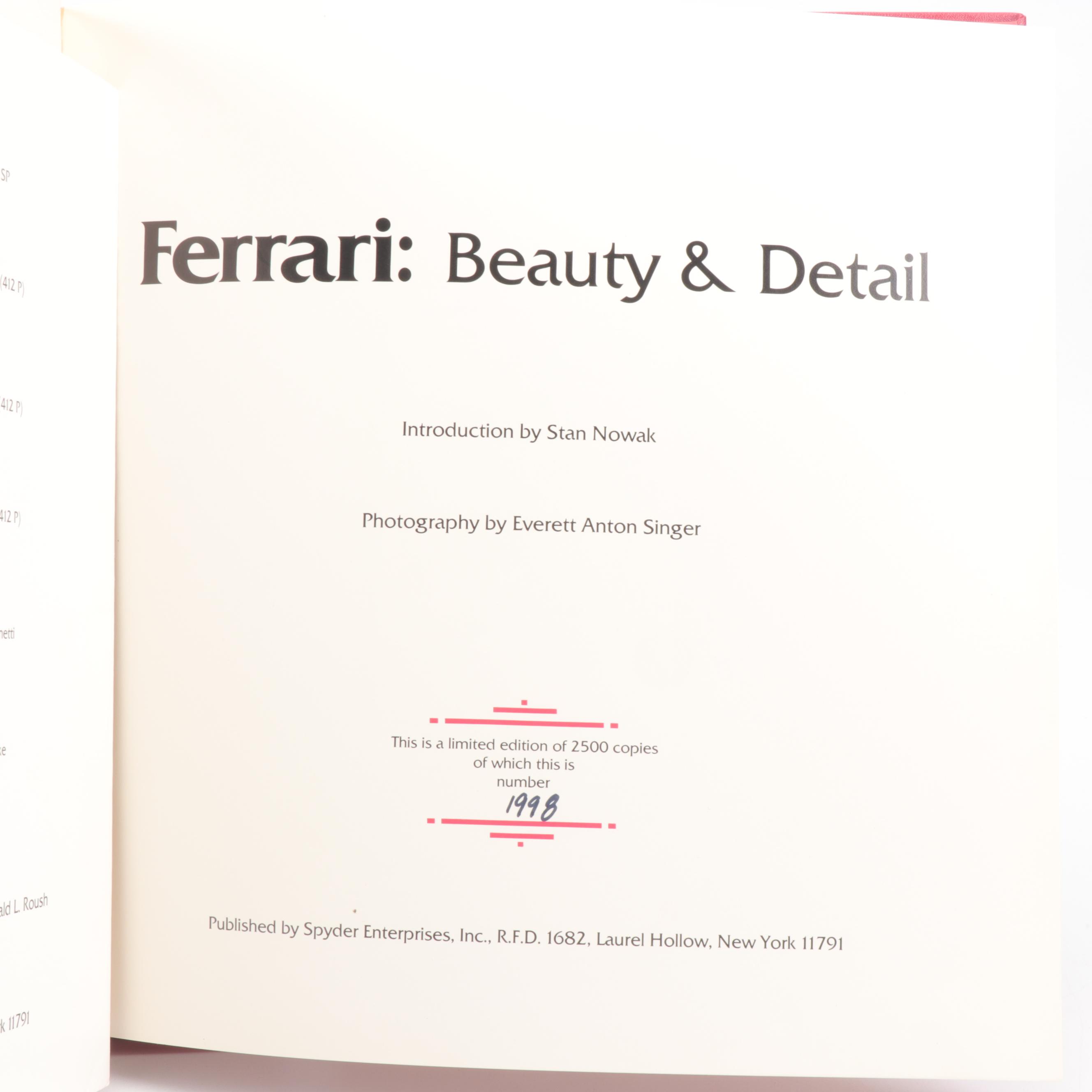 Ferrari Books Including the Limited Edition of "Ferrari: Beauty ...