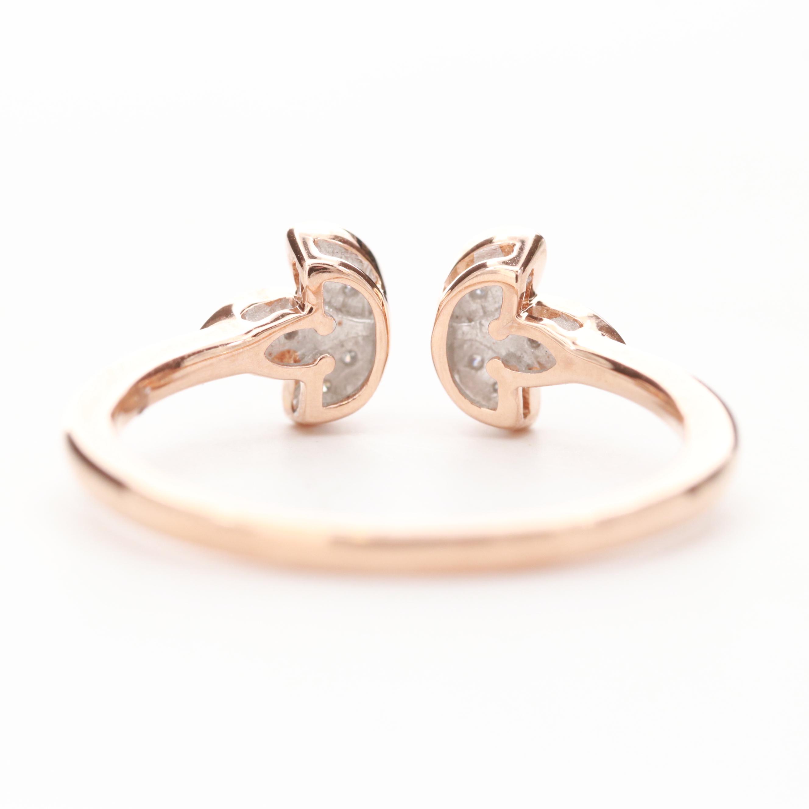 10K Rose Gold Diamond Open Top Ring | EBTH
