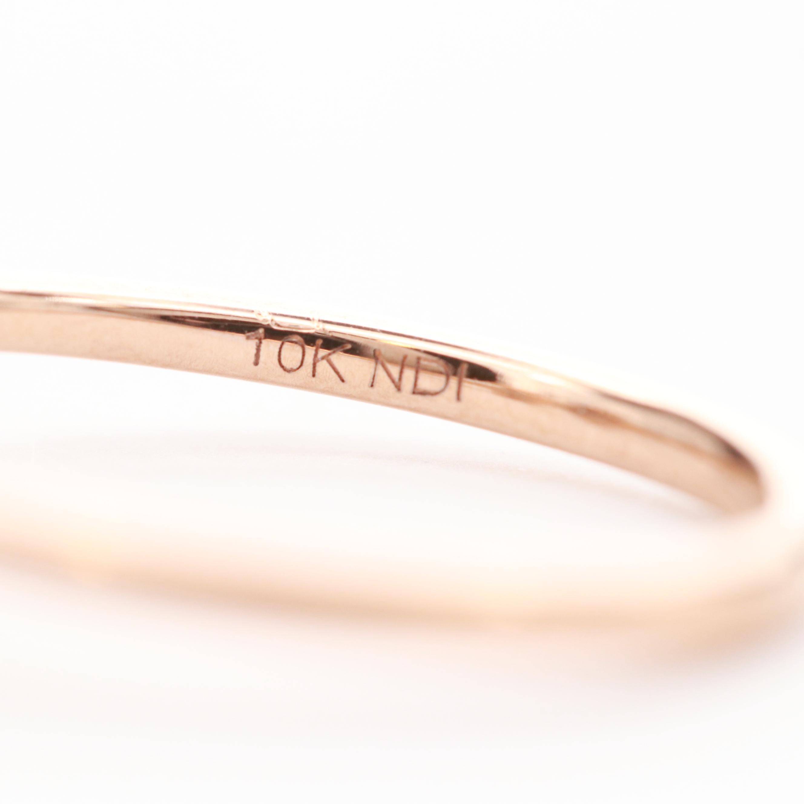 10K Rose Gold Diamond Open Top Ring | EBTH