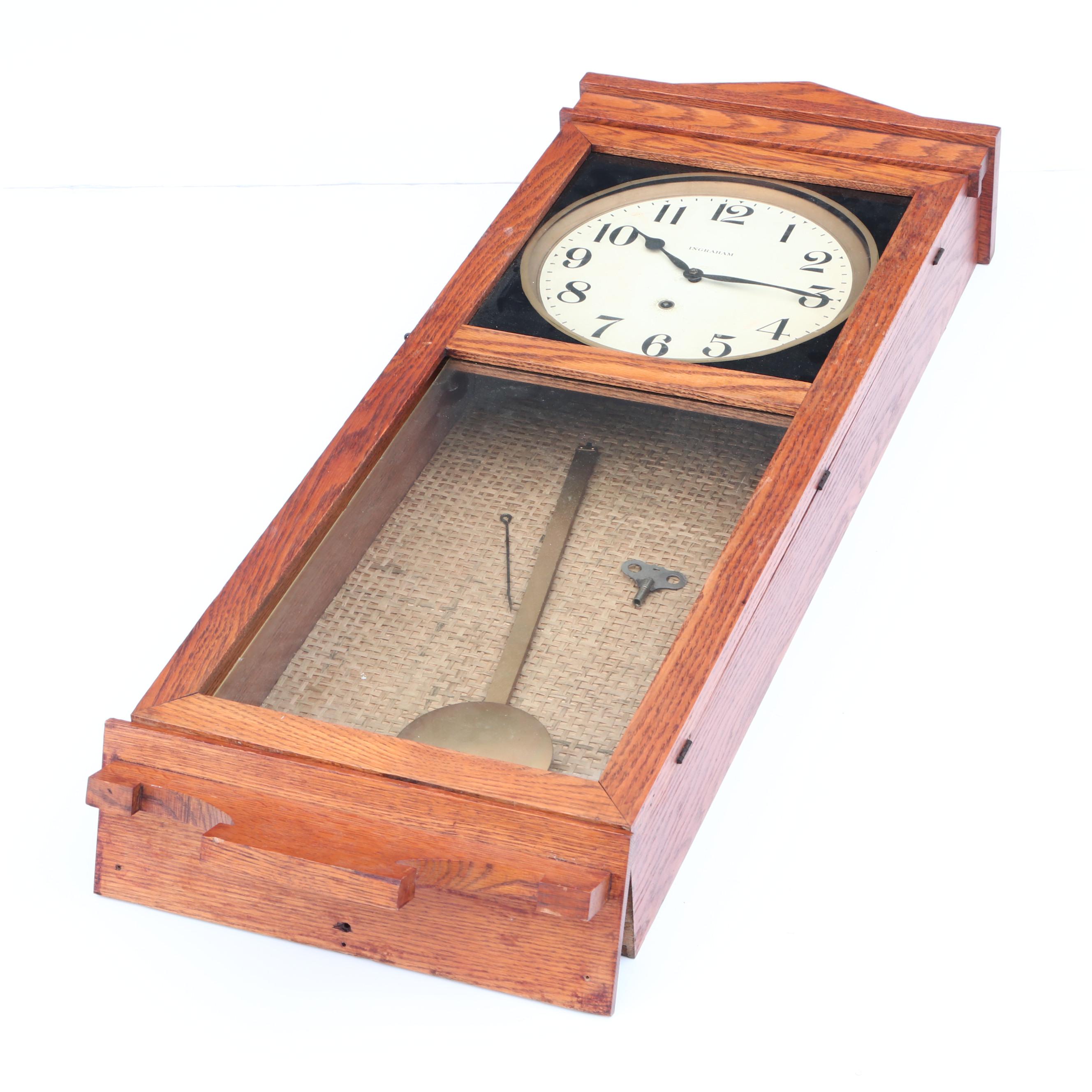 Ingraham "Landau" Oak Pendulum Clock, Early to Mid 20th Century | EBTH