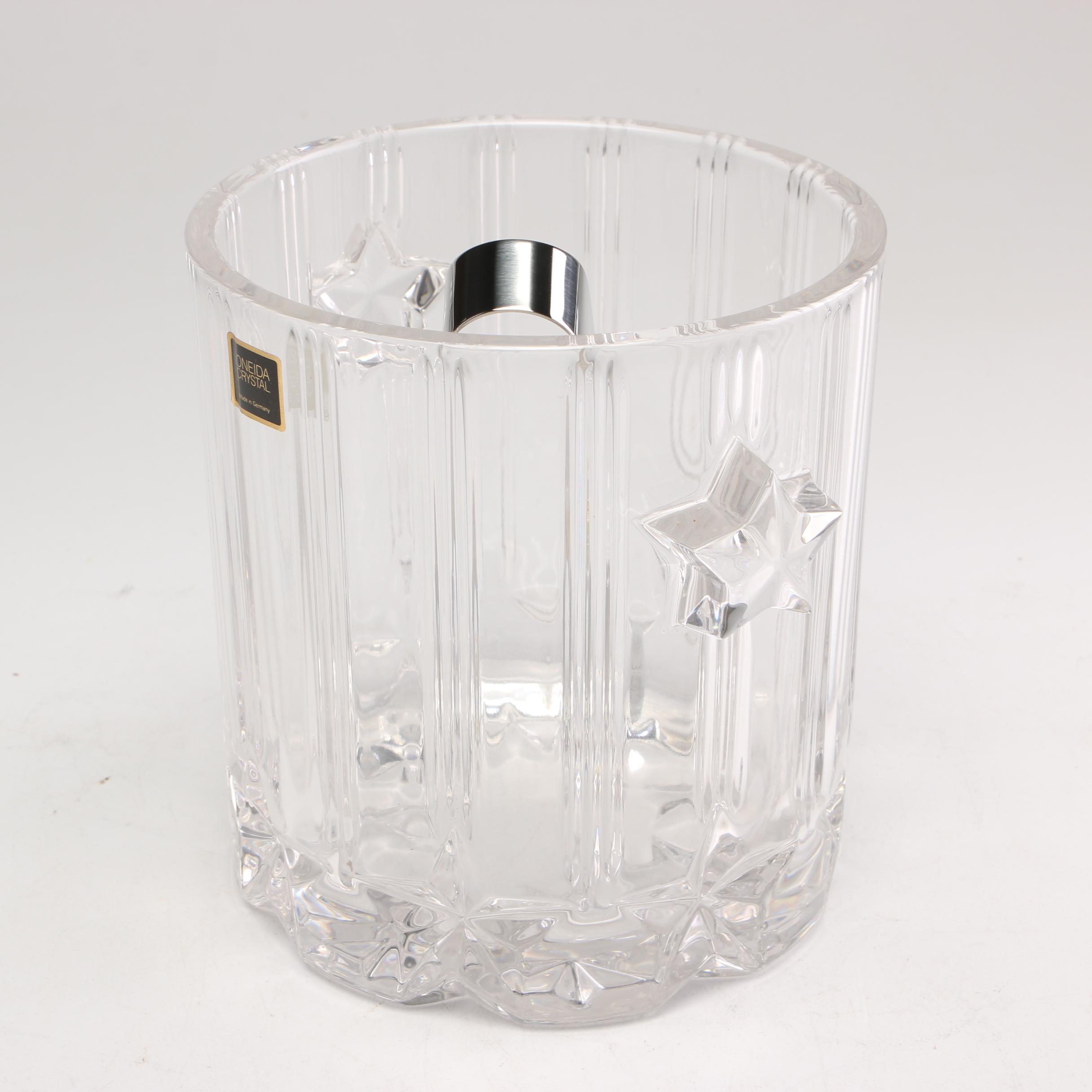 Oneida Crystal "Dallas Cowboys" Old Fashioned Glasses and Ice Bucket | EBTH