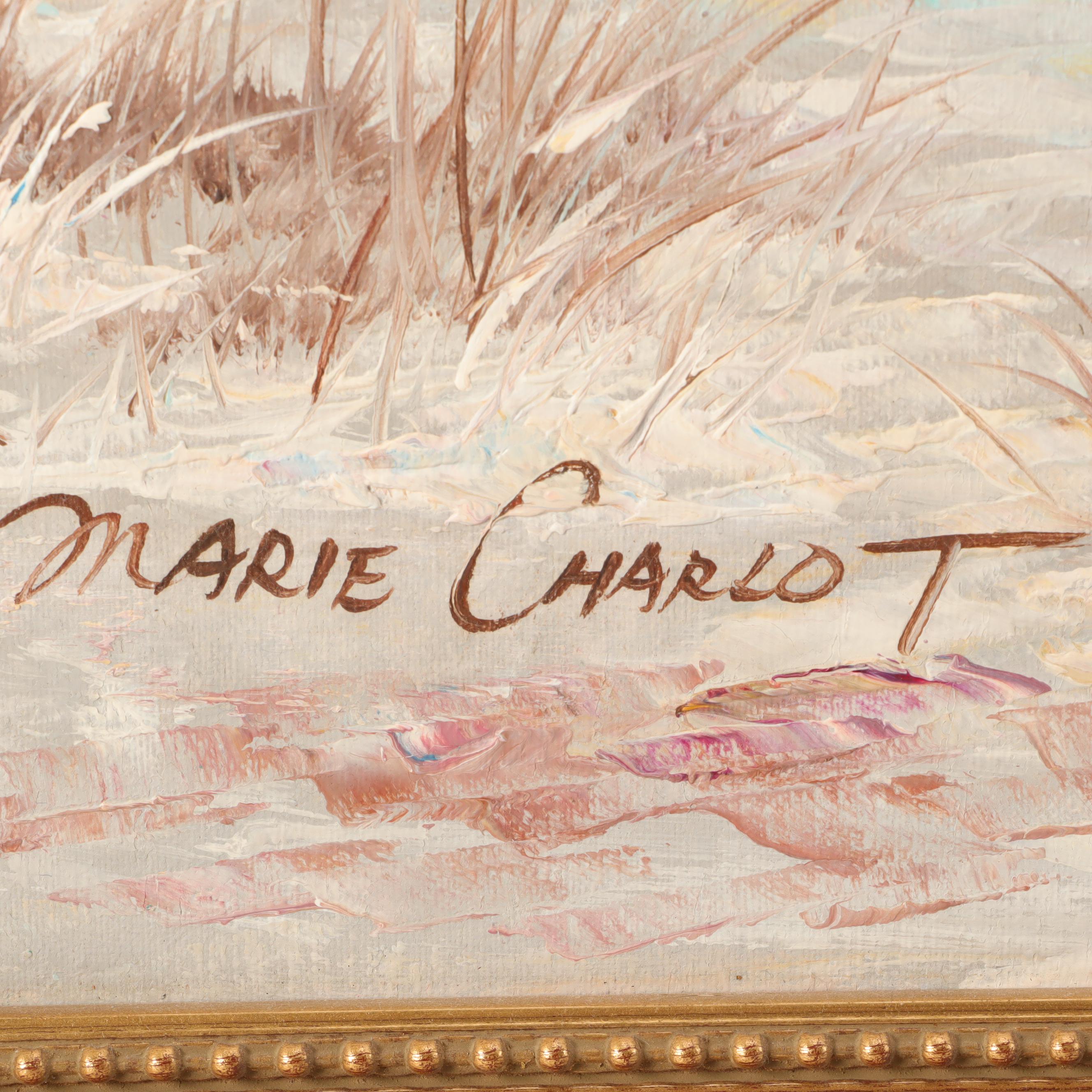 Marie Charlot Oil Painting of Woman and Children at Beach | EBTH