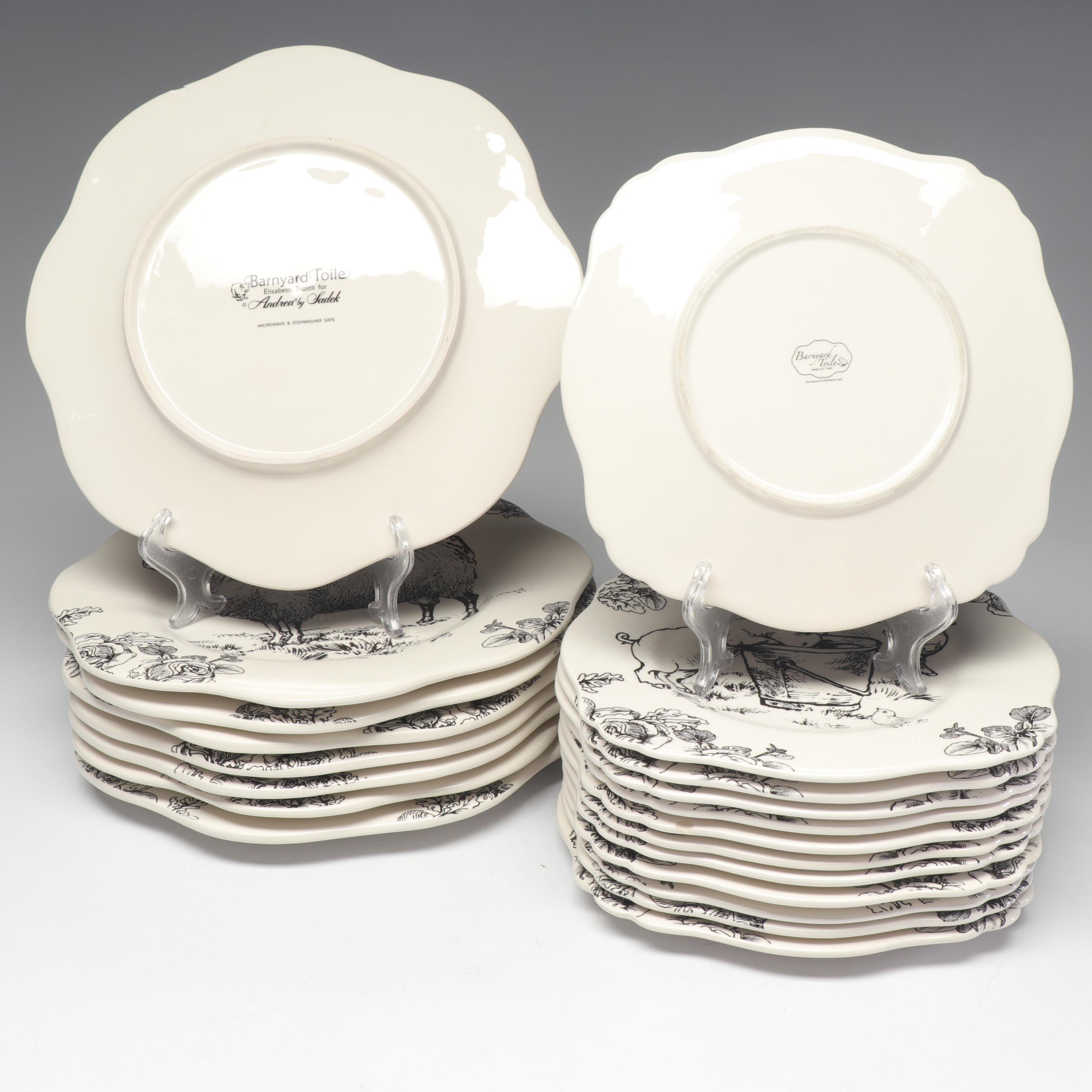 Elisabeth Trostli for Andrea by Sadek "Barnyard Toile" Dinnerware | EBTH
