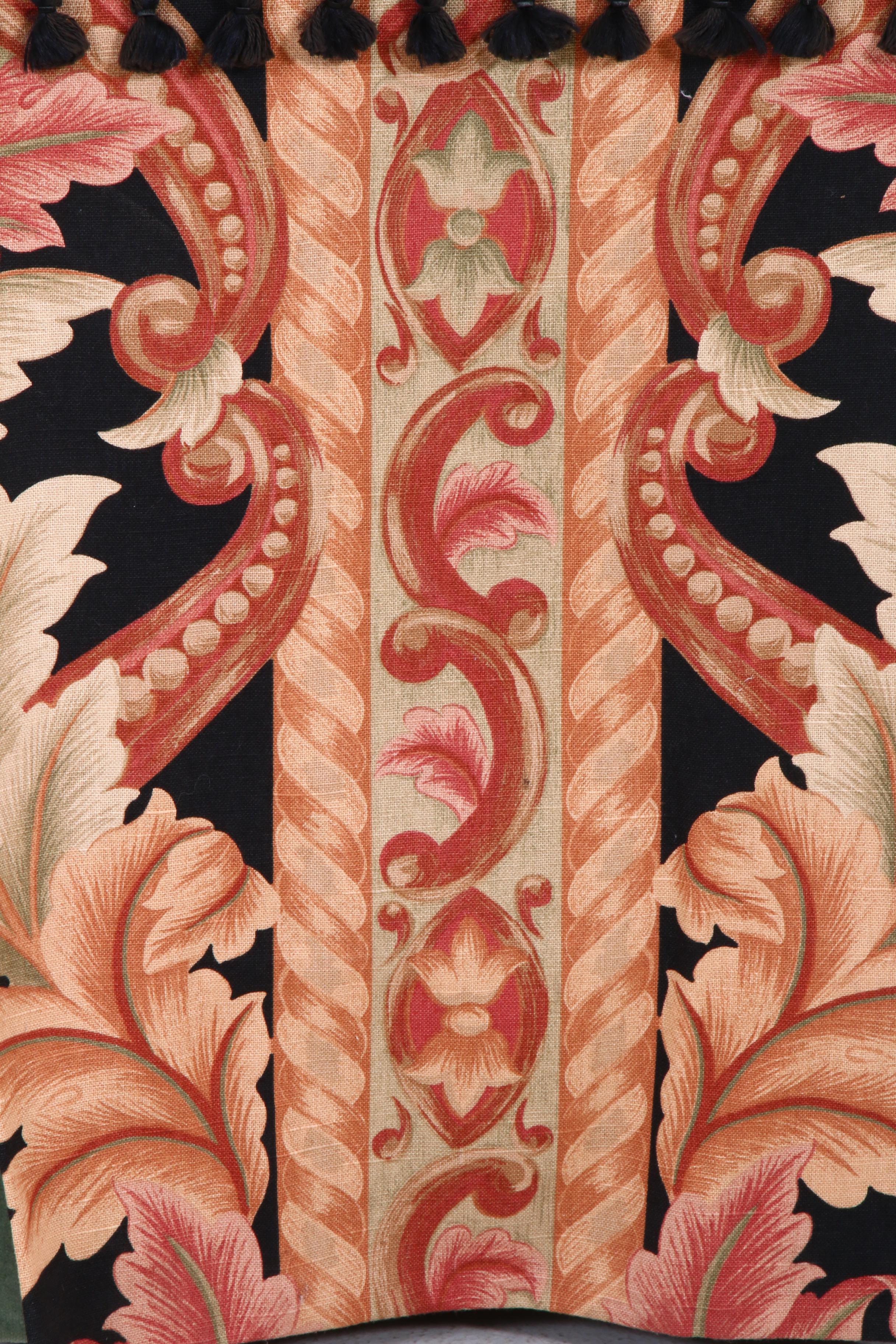 Skirted, Upholstered Wooden Counter Height Stools, Pair | EBTH