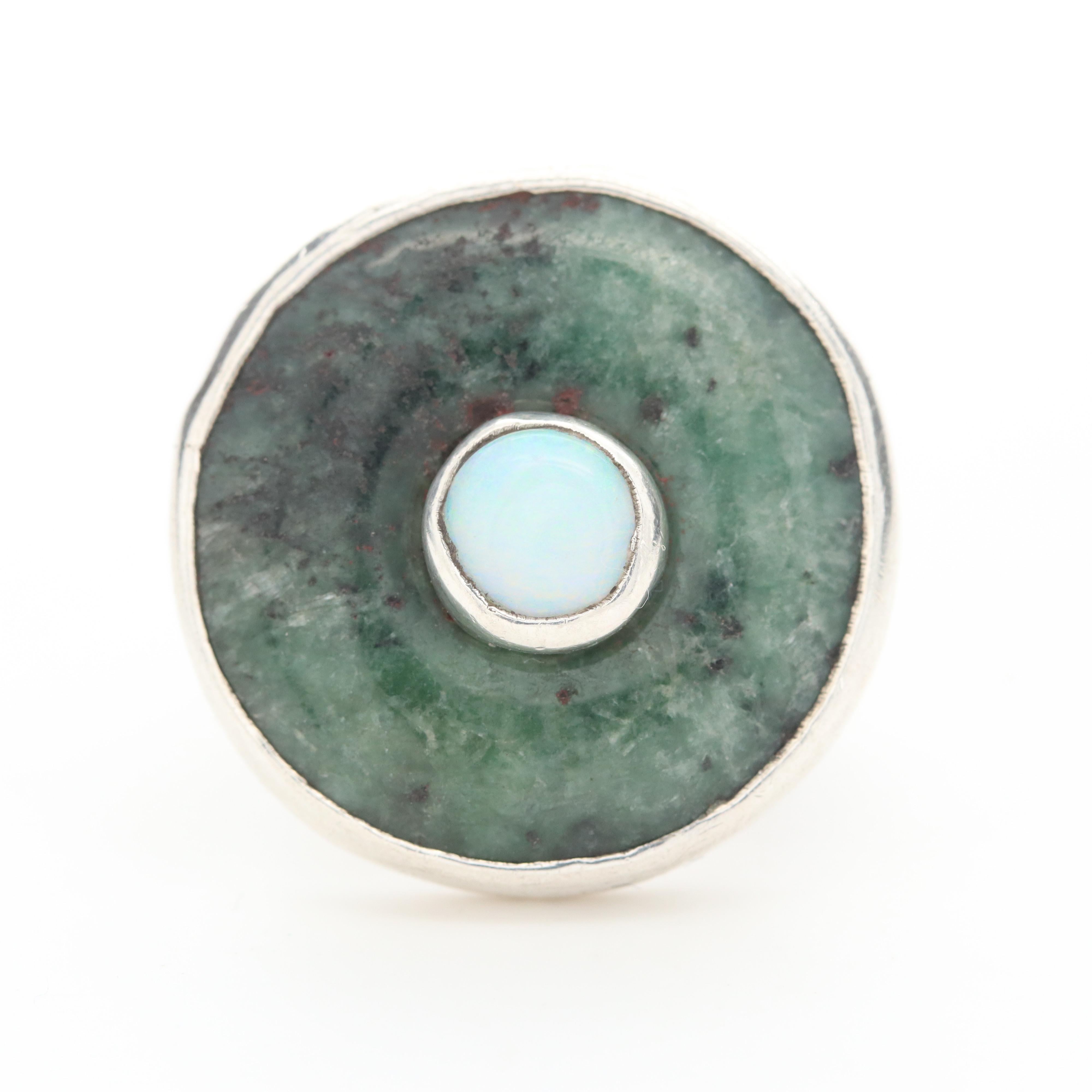 Ladies 14K and Australian Fire Opal Ring Designed by Neil Herman | EBTH