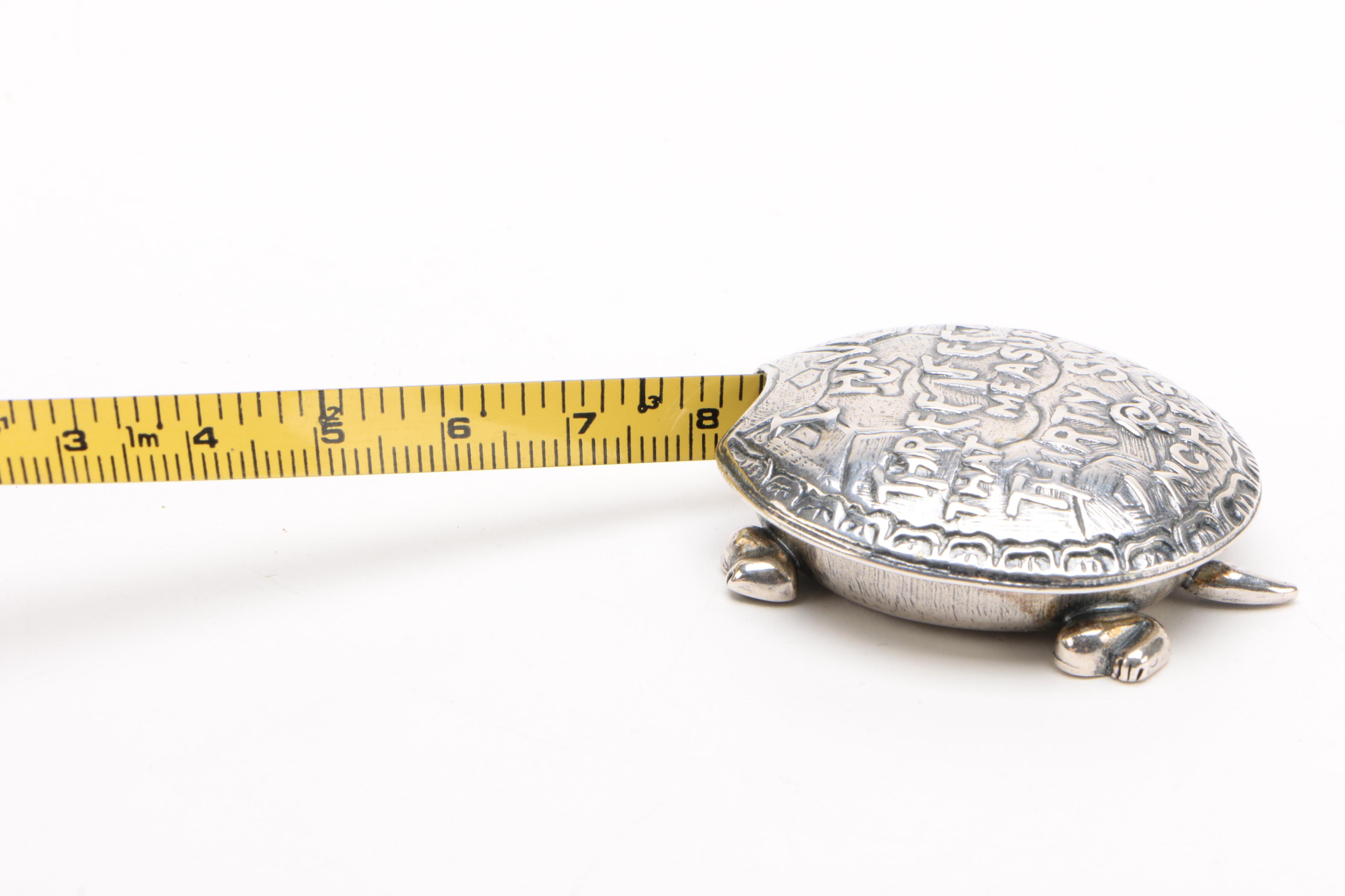 Sterling Silver Turtle Shape Tape Measure, Vintage Reproduction | EBTH