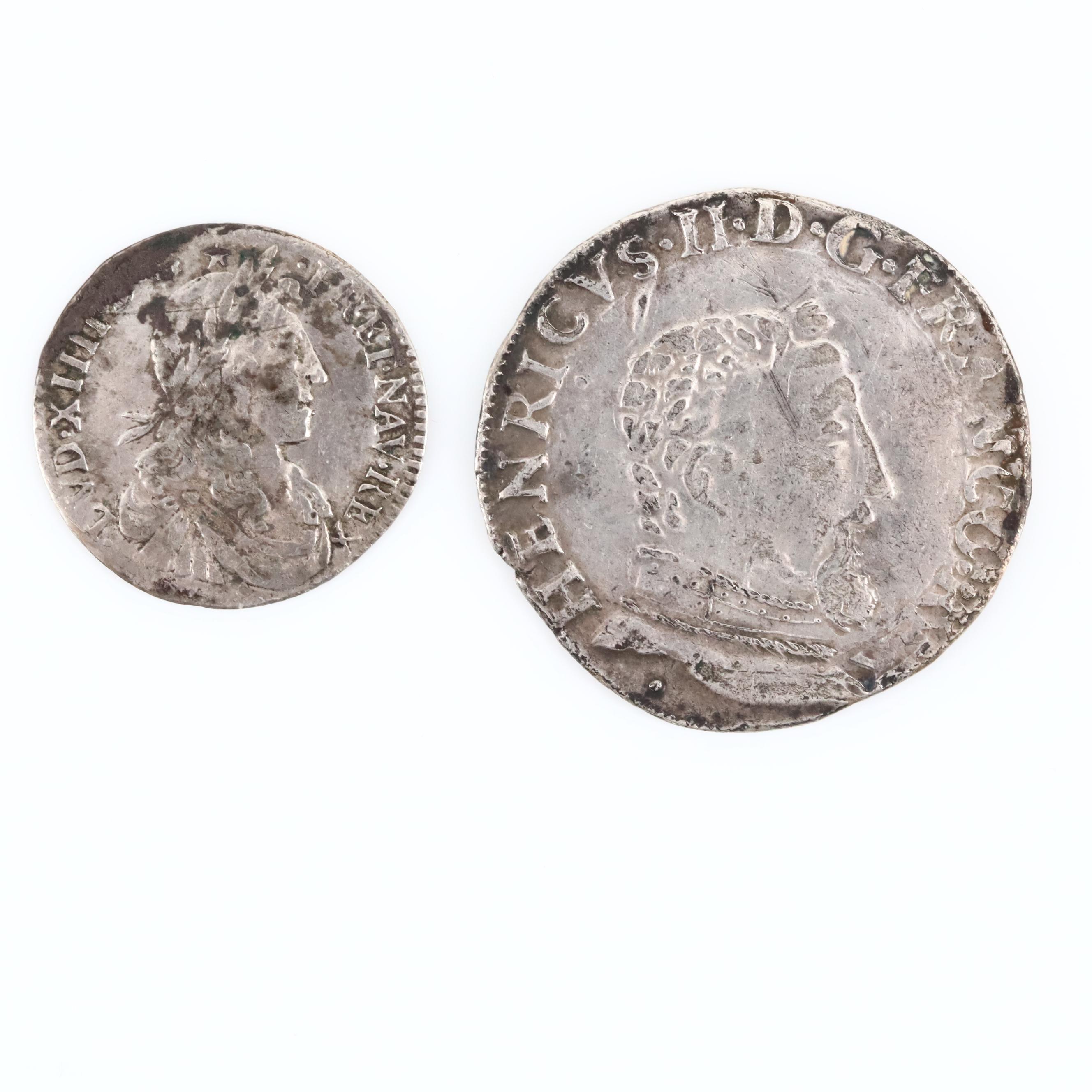 Two French Silver Coins from the 1500s and 1600s | EBTH