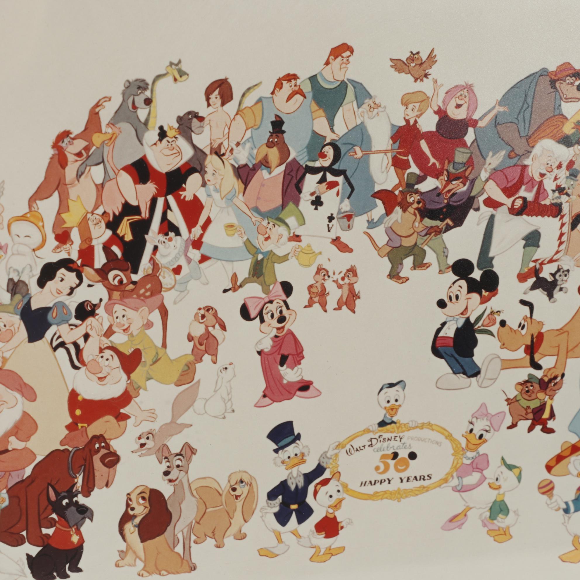Bill Justice Signed Disney Offset Lithograph "50 Happy Years" | EBTH