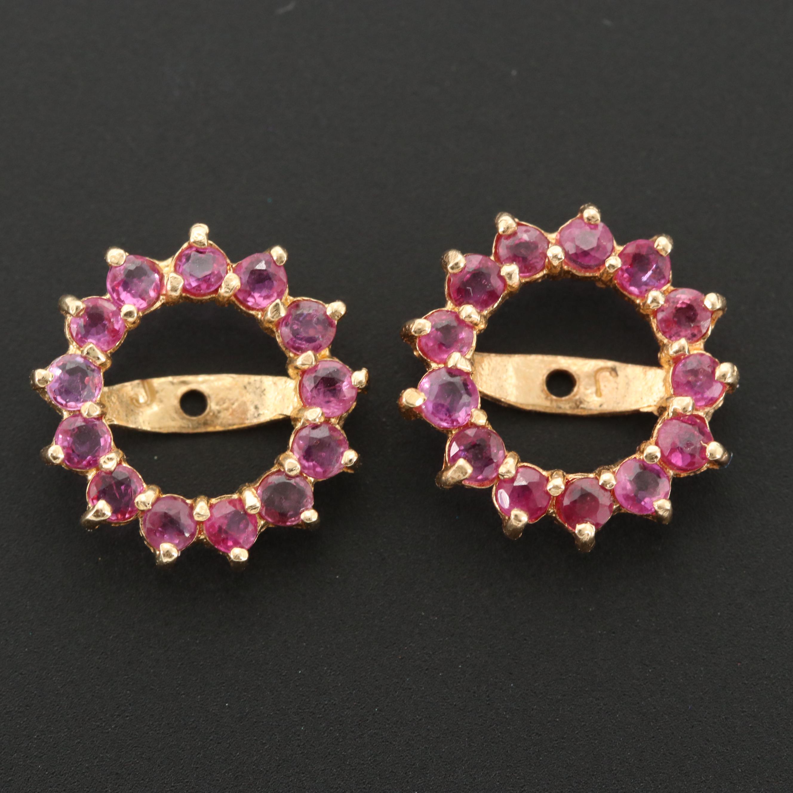 Pair of 14K Yellow Gold and Diamond Earring Jackets | EBTH