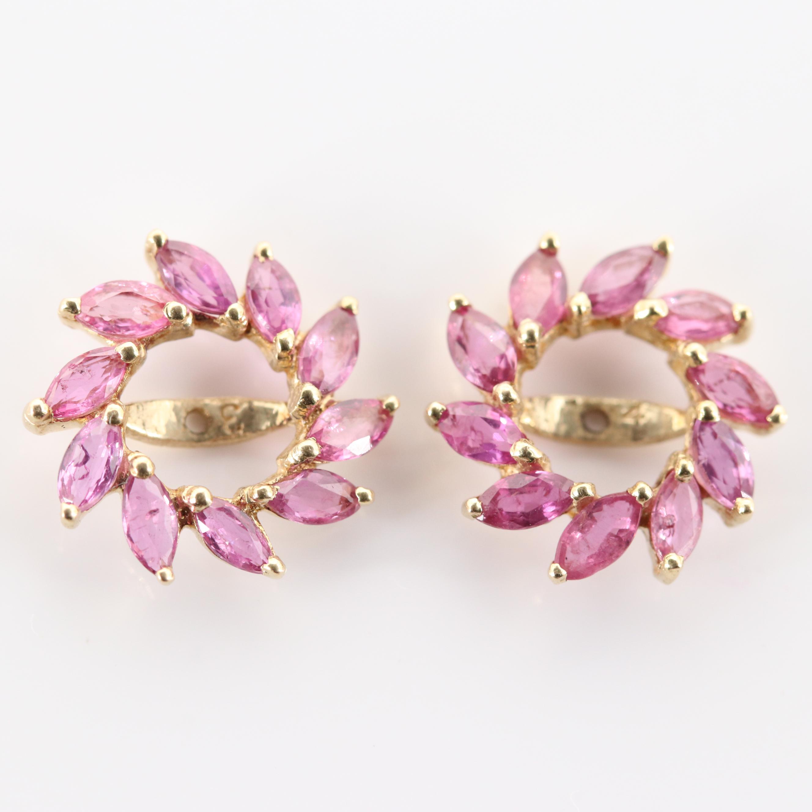 Pair of 14K Yellow Gold and Diamond Earring Jackets | EBTH