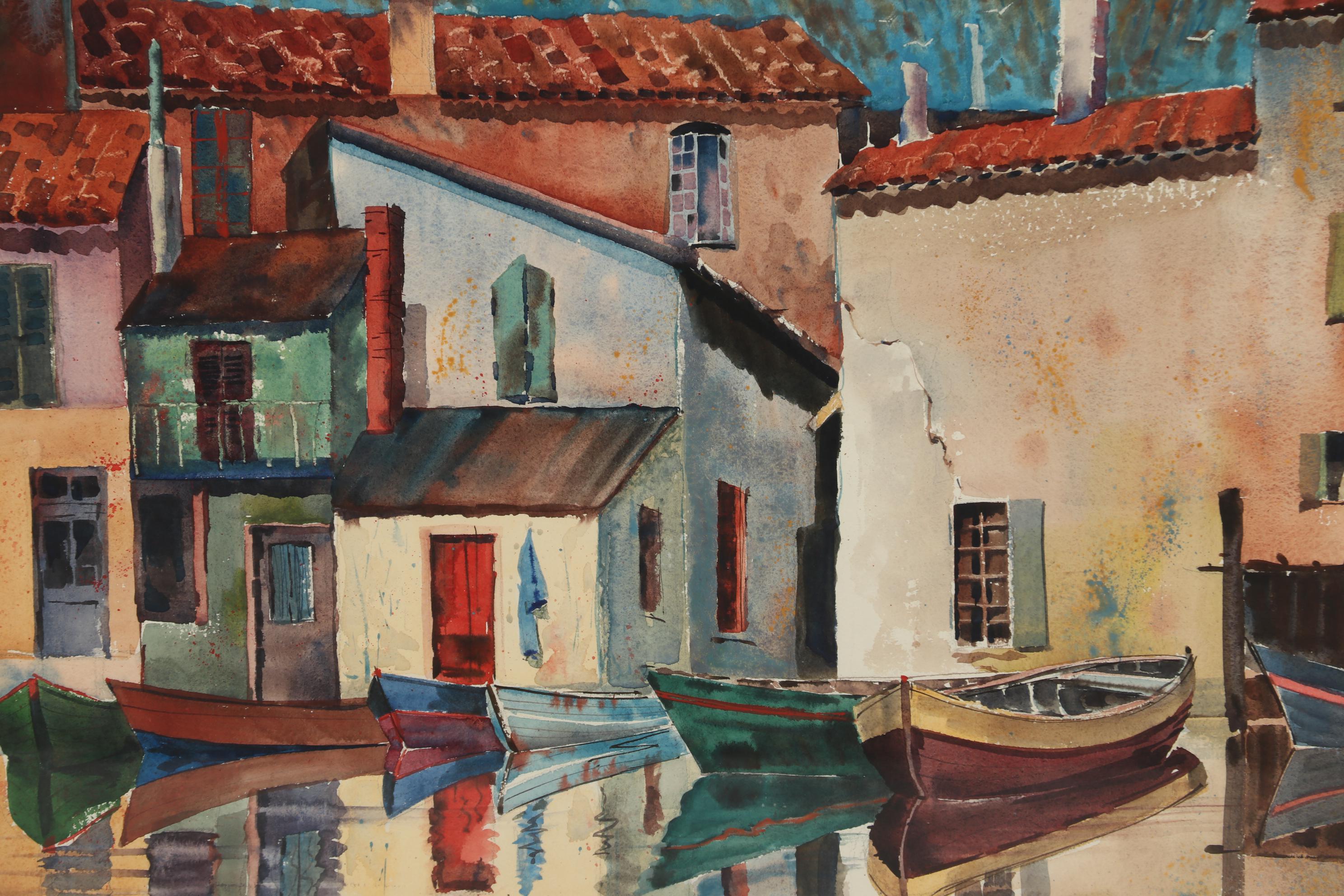 Homer Owen Hacker Architectural Watercolor Painting | EBTH